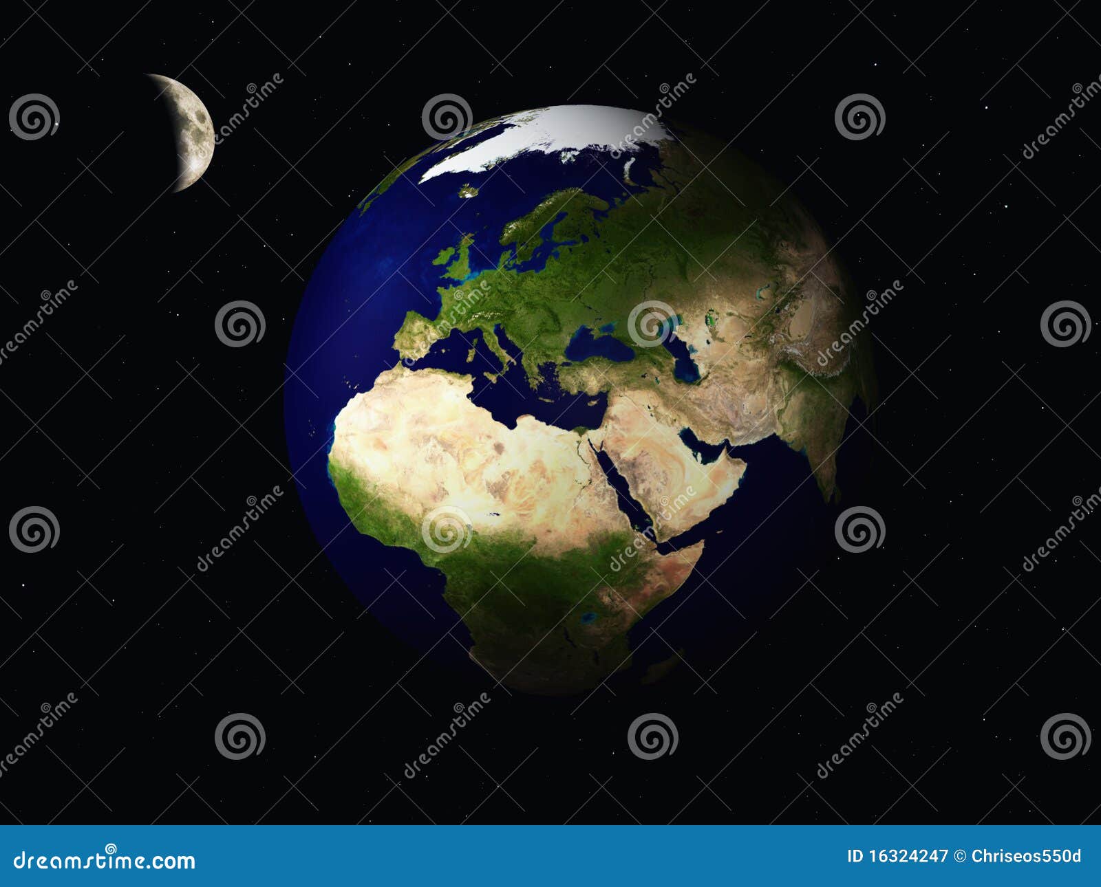 Terra e lua ilustração stock. Ilustração de curso, céu - 16324247