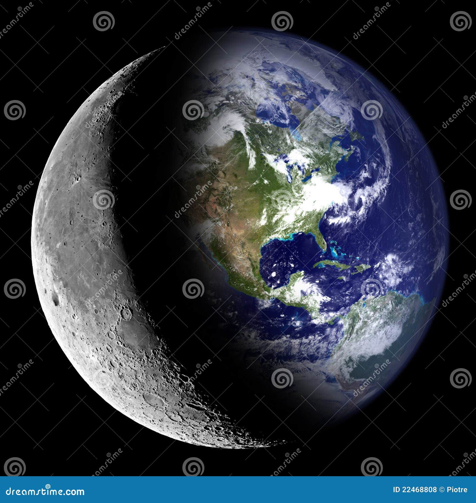 Terra e lua foto de stock. Imagem de américa, leste, environ - 22468808