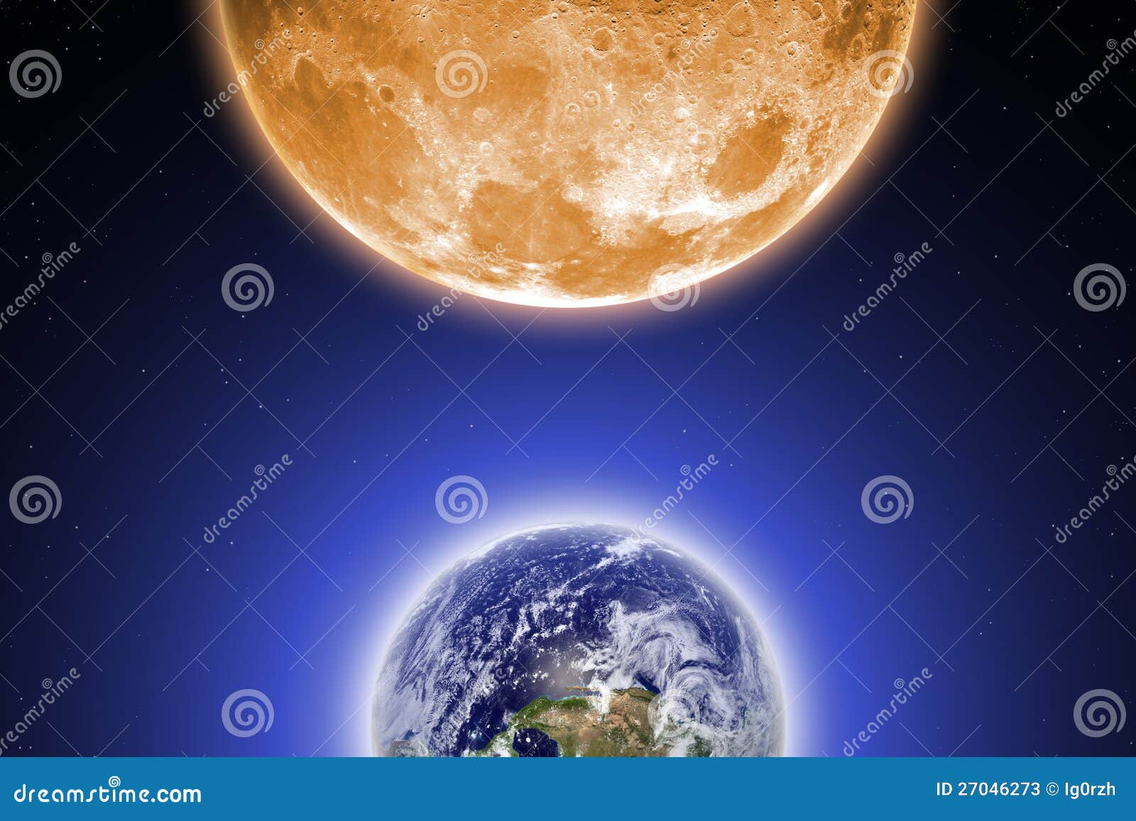 Terra e lua ilustração stock. Ilustração de planeta, fantasia - 27046273