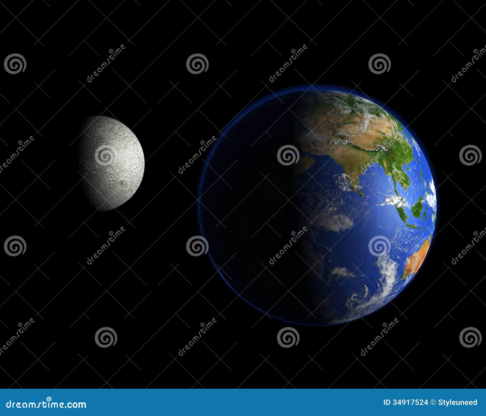 Terra e lua foto de stock. Imagem de computador, projeto - 34917524