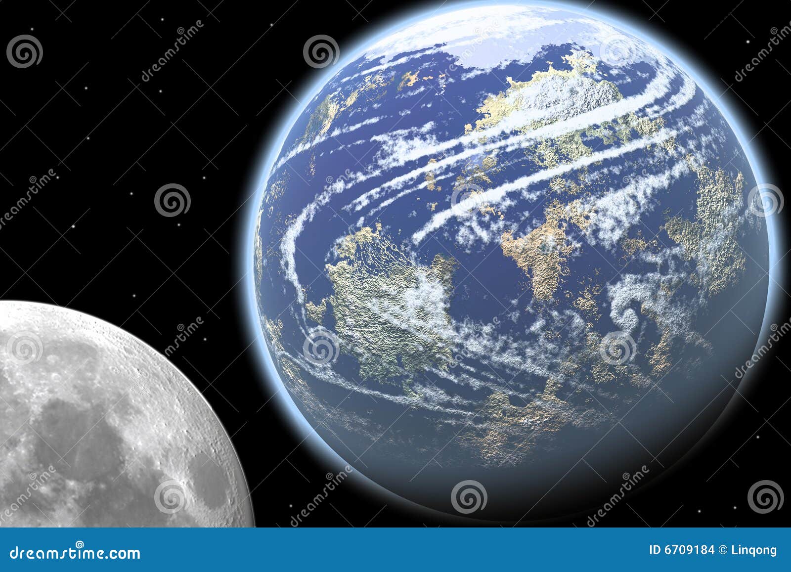 Terra e lua ilustração stock. Ilustração de sistema, lunar - 6709184