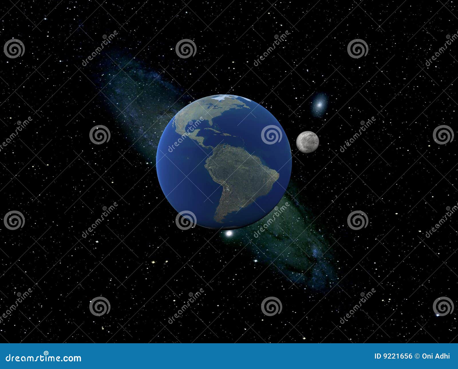 Terra e lua ilustração stock. Ilustração de estrelas, astronomia - 9221656
