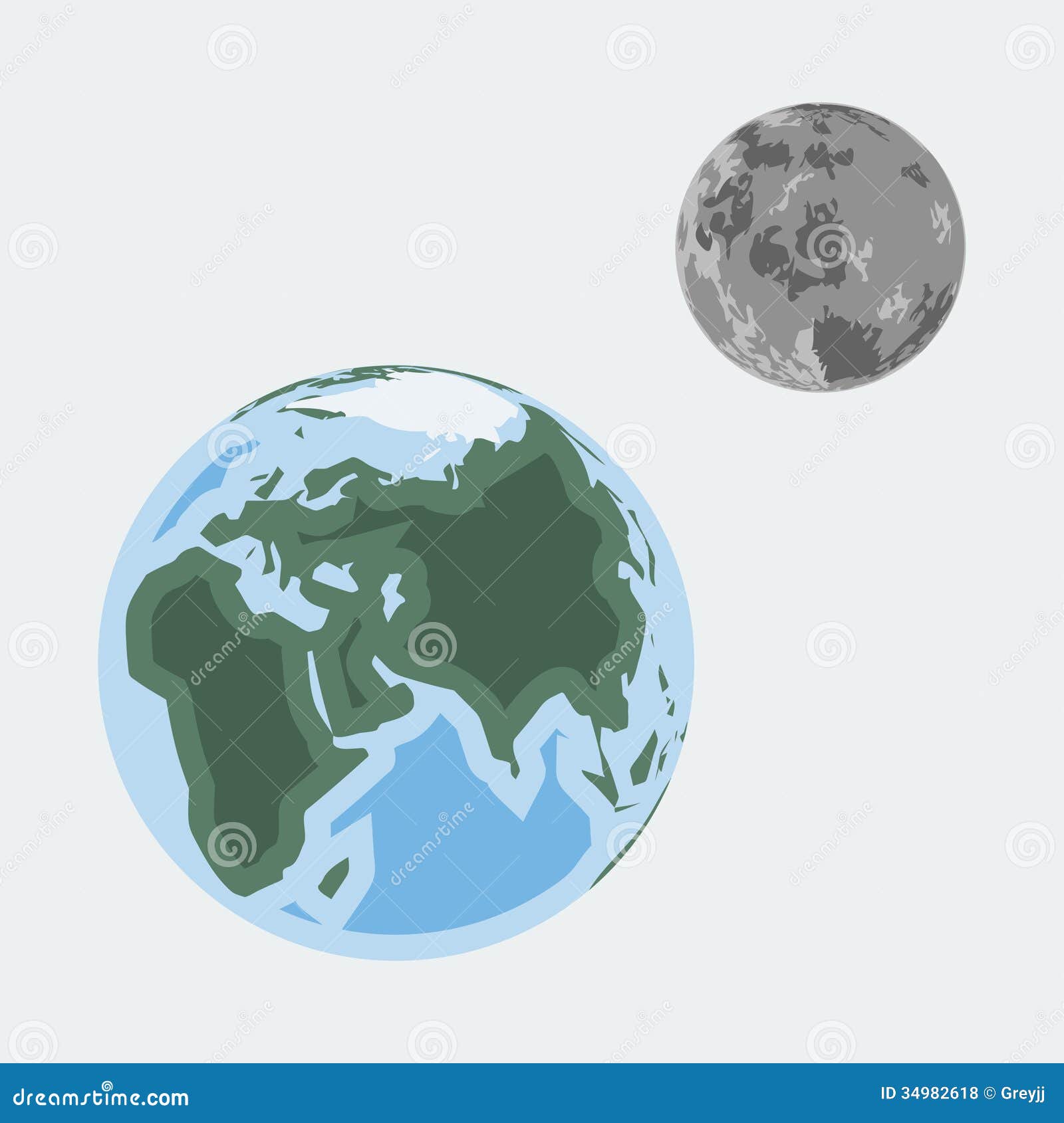 Terra e lua do vetor ilustração do vetor. Ilustração de geografia ...