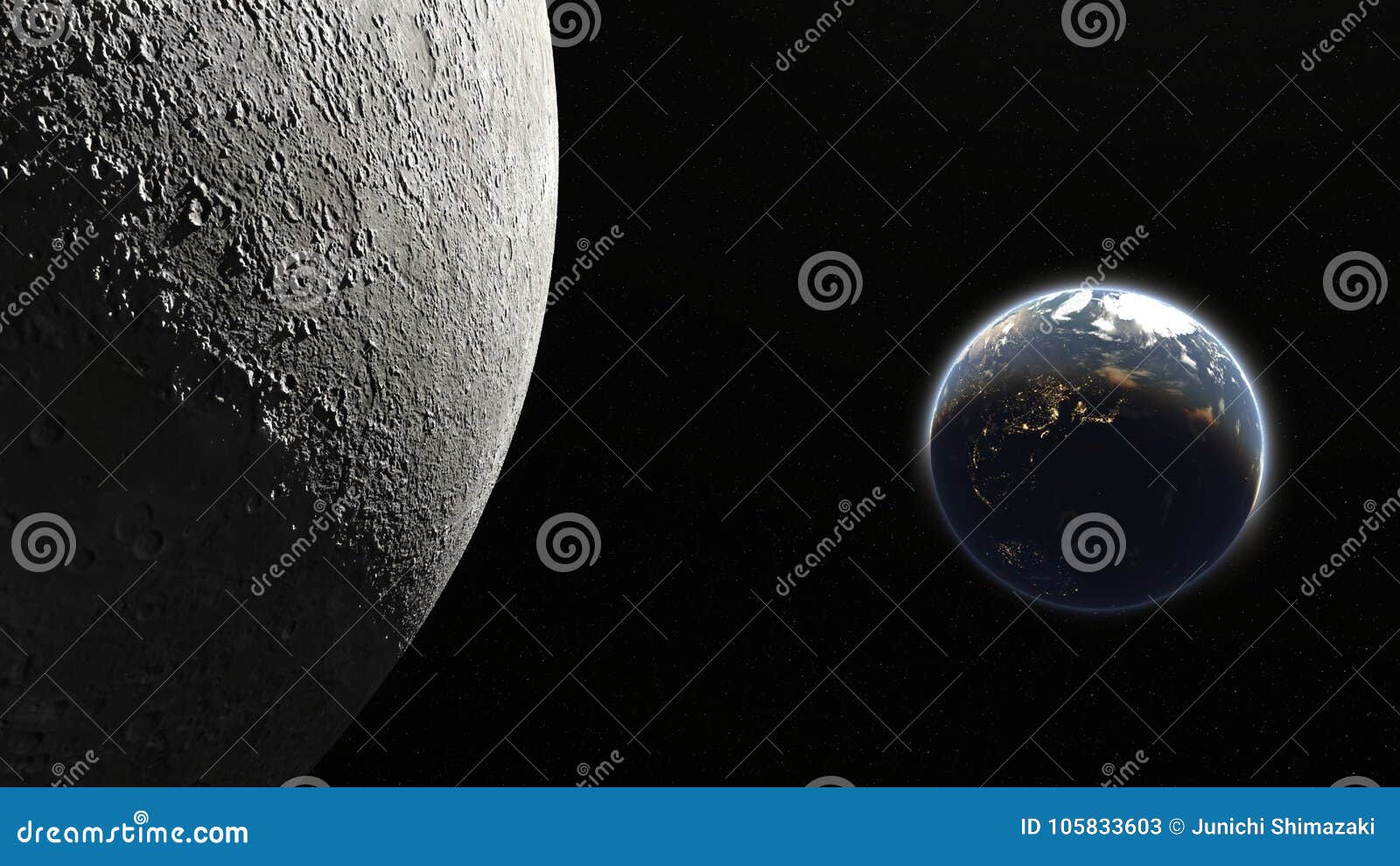 Terra e luna illustrazione di stock. Illustrazione di luna - 105833603