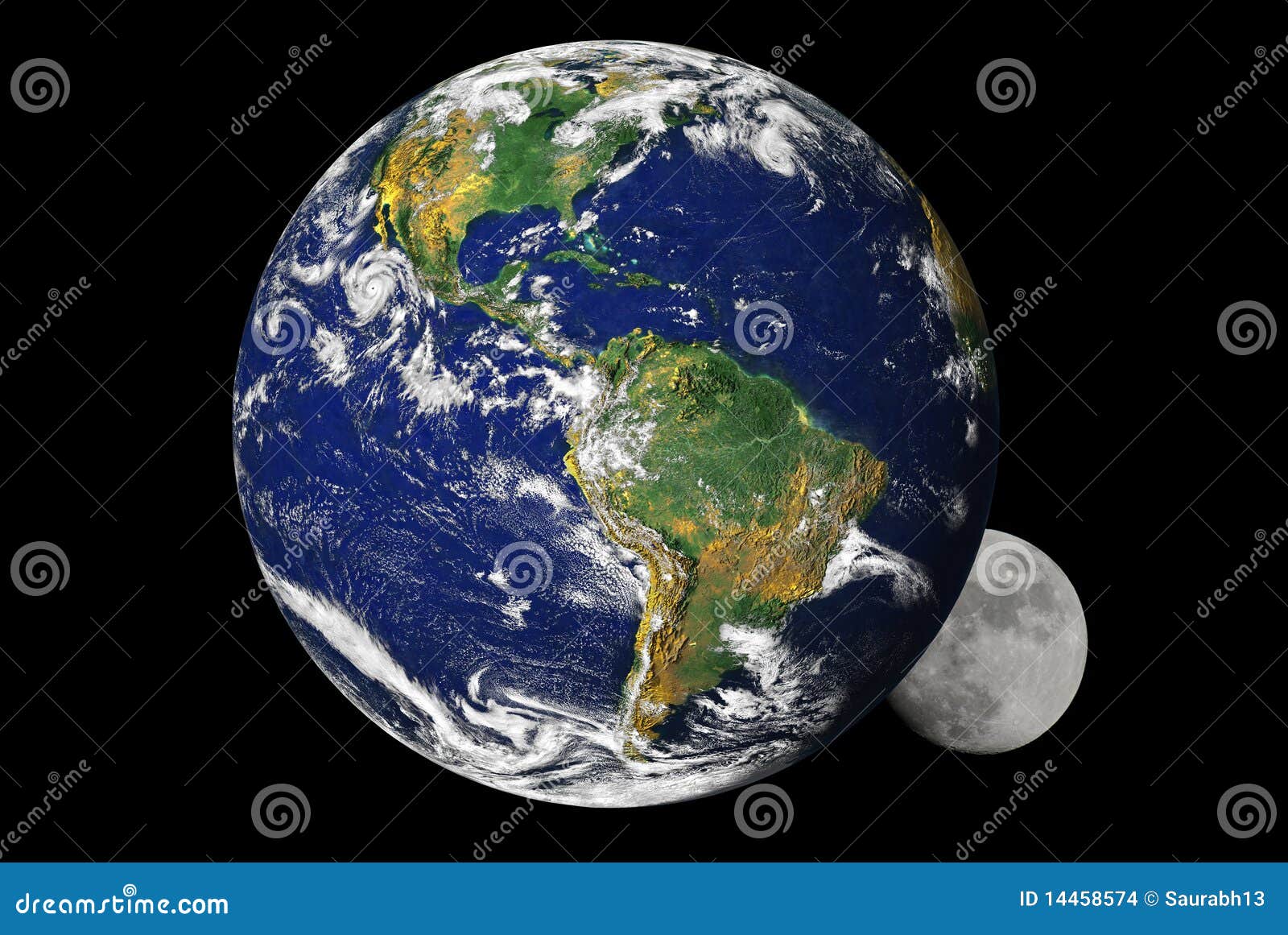 Terra e luna fotografia stock. Immagine di pieno, terra - 14458574