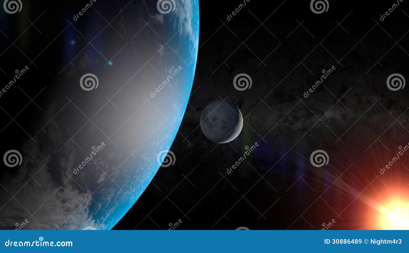 Terra e luna illustrazione di stock. Illustrazione di fantasia - 30886489