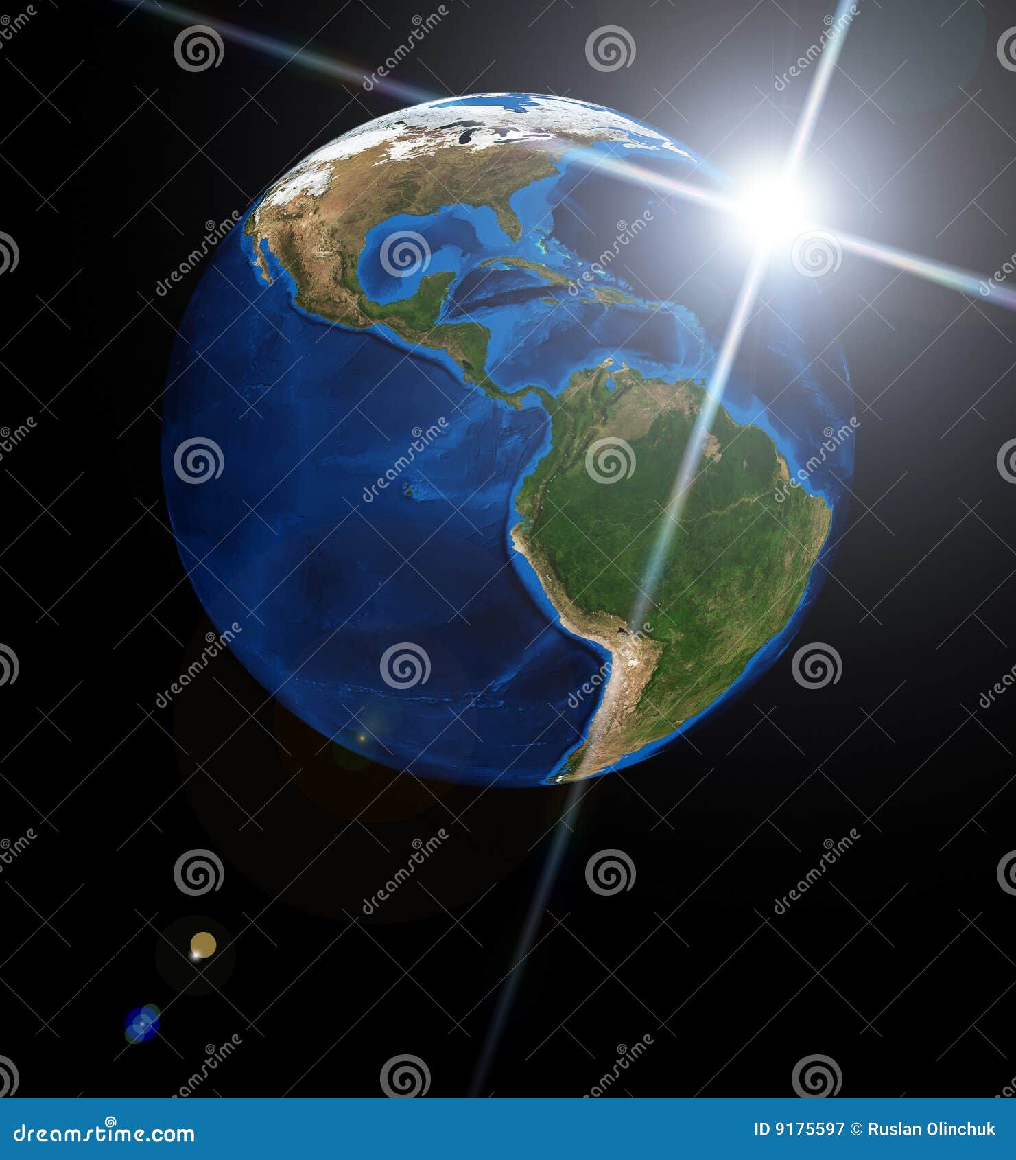 Terra e sol ilustração stock. Ilustração de noite, terra - 9175597