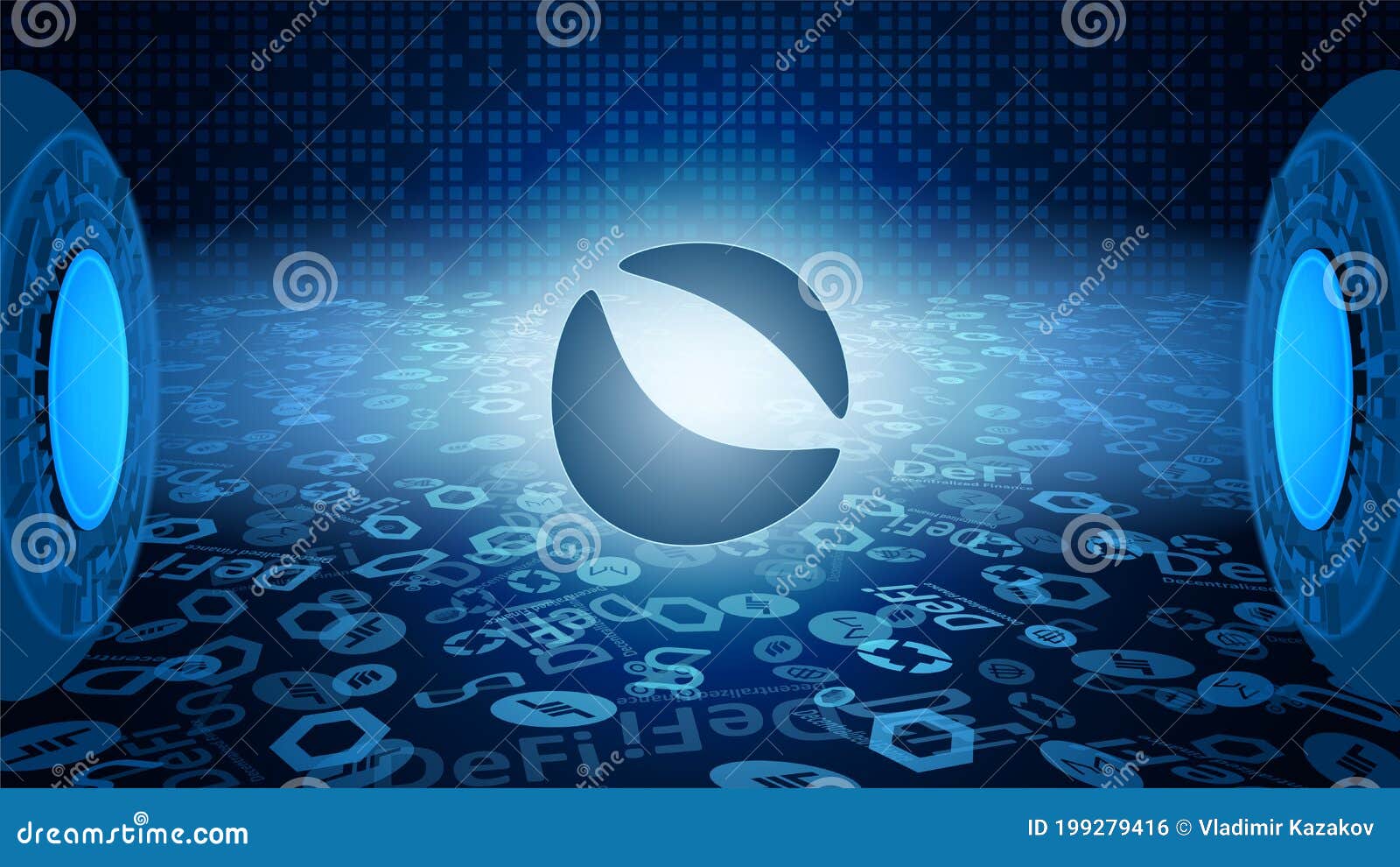 Terra LUNA Token Symbol of the DeFi System Shining in the Rays of Light ...