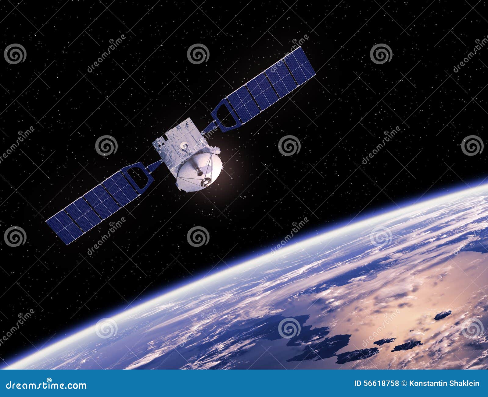Terra orbitante satellite illustrazione di stock. Illustrazione di ...