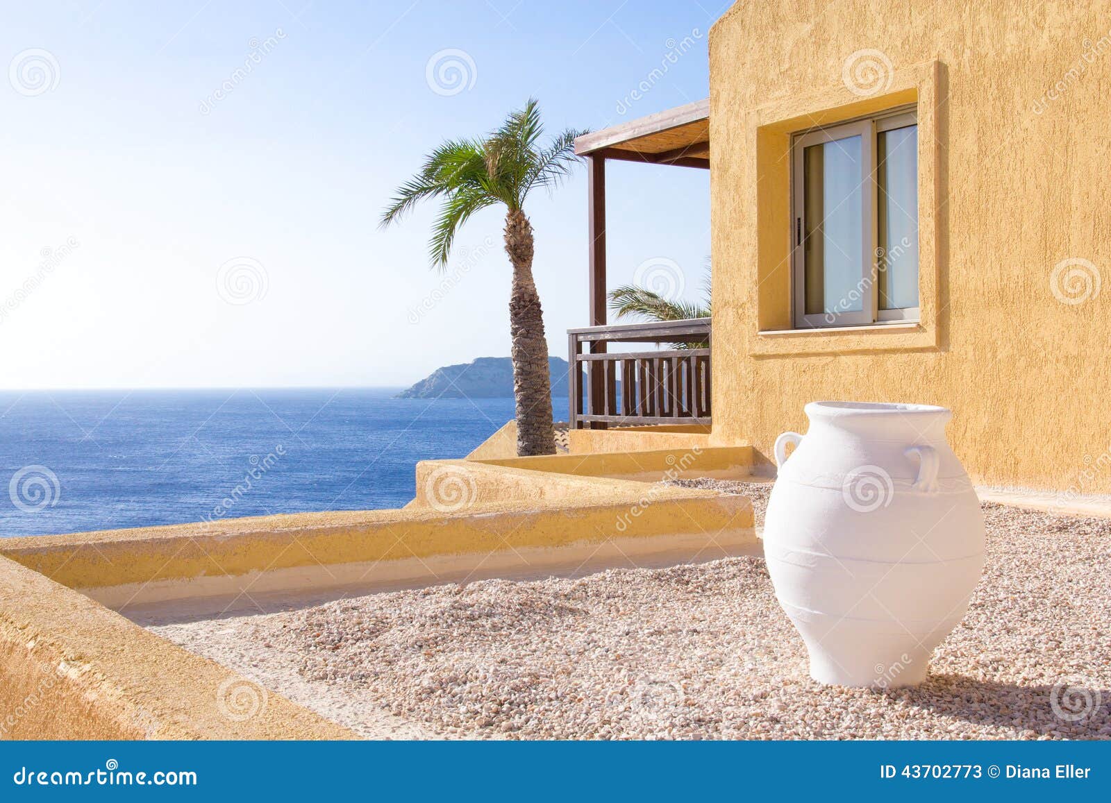 Terrace and Balcony with Beautiful Sea View Stock Image - Image of ...