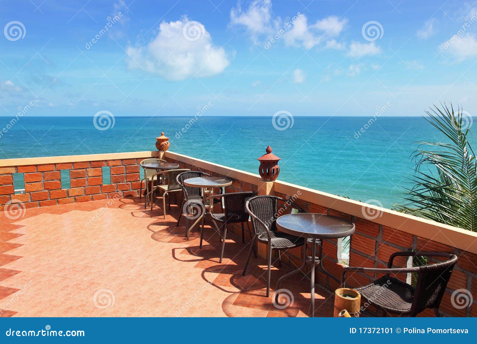 Terrace with Beautiful Sea View Stock Image - Image of abstract ...