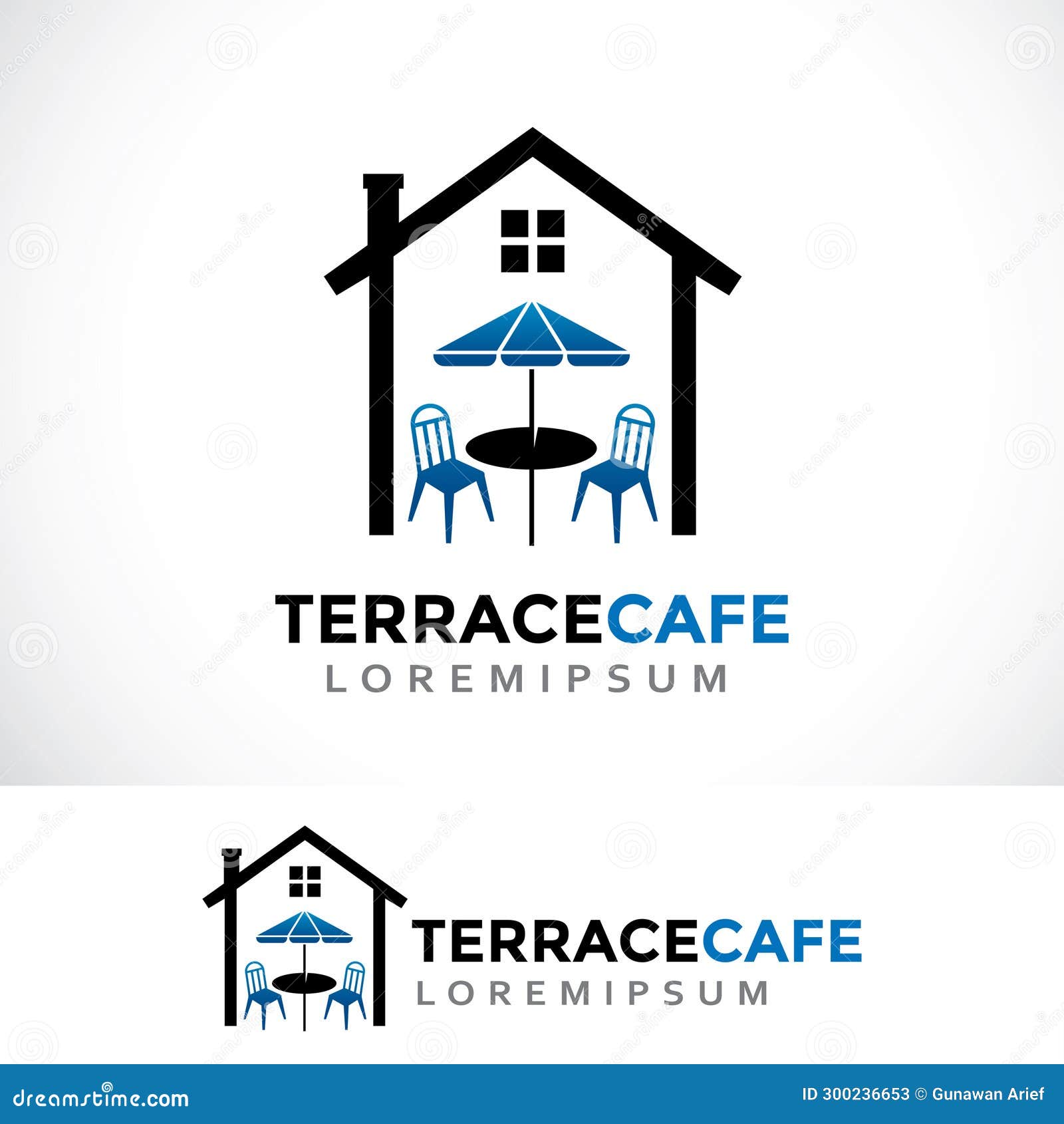 Terrace Cafe Logo Design Template Stock Illustration - Illustration of ...