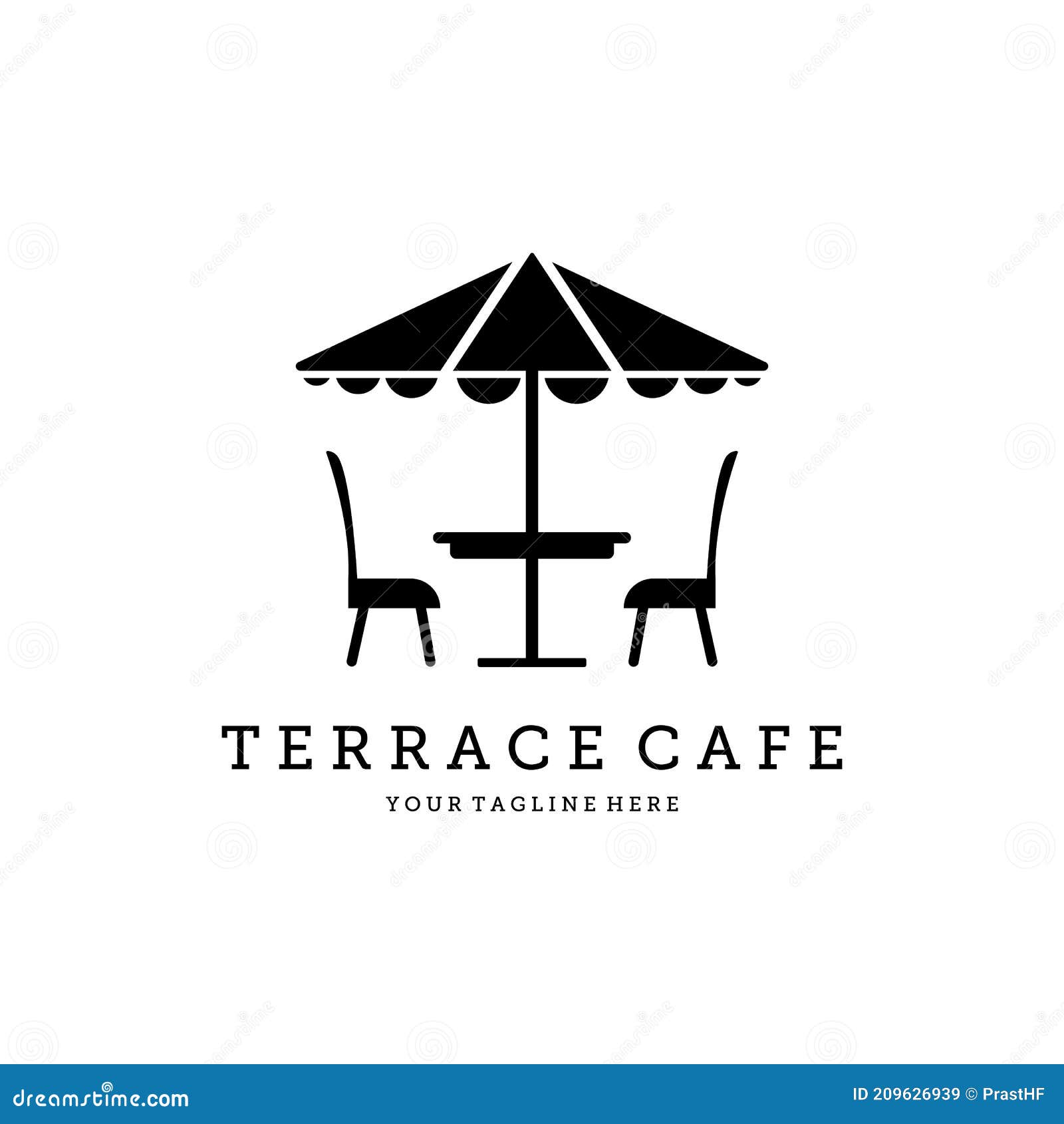Terrace Cafe Logo Vector Illustration Design Stock Vector ...