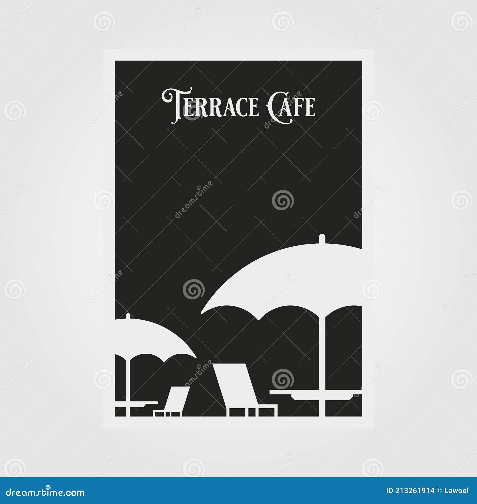 Terrace Cafe Line Art Logo , With Emblem Vector Illustration Design ...