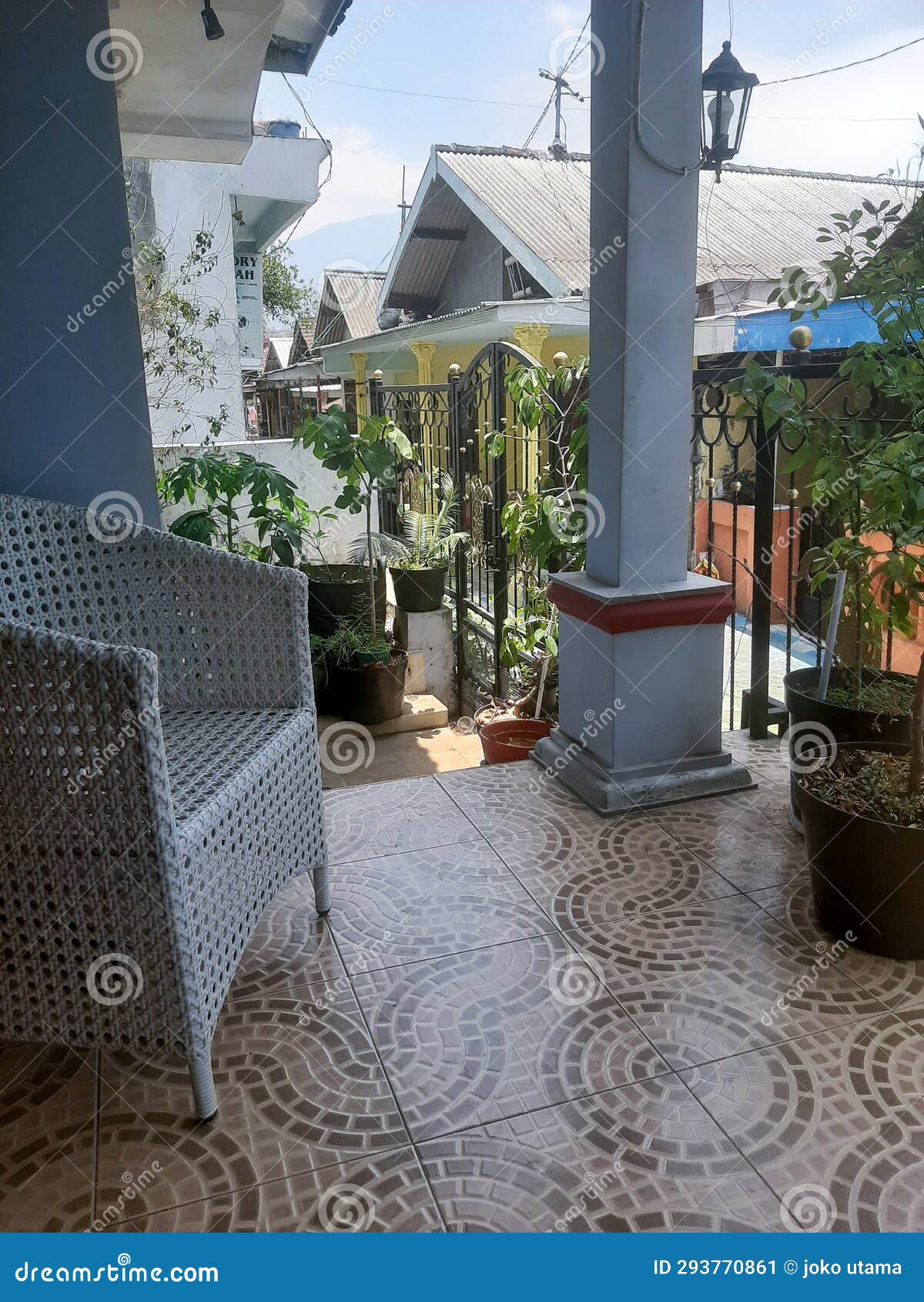 TERRACE CHAIRS in SUMMER SHADE Stock Image - Image of summer, terrace ...