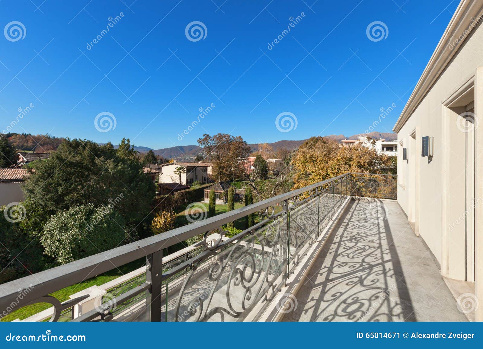 Terrace of a Classical Style Building Stock Image - Image of outside ...