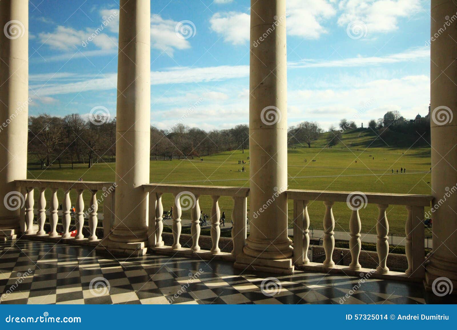 Terrace with Columns Facing Park Stock Photo - Image of arhitectural ...