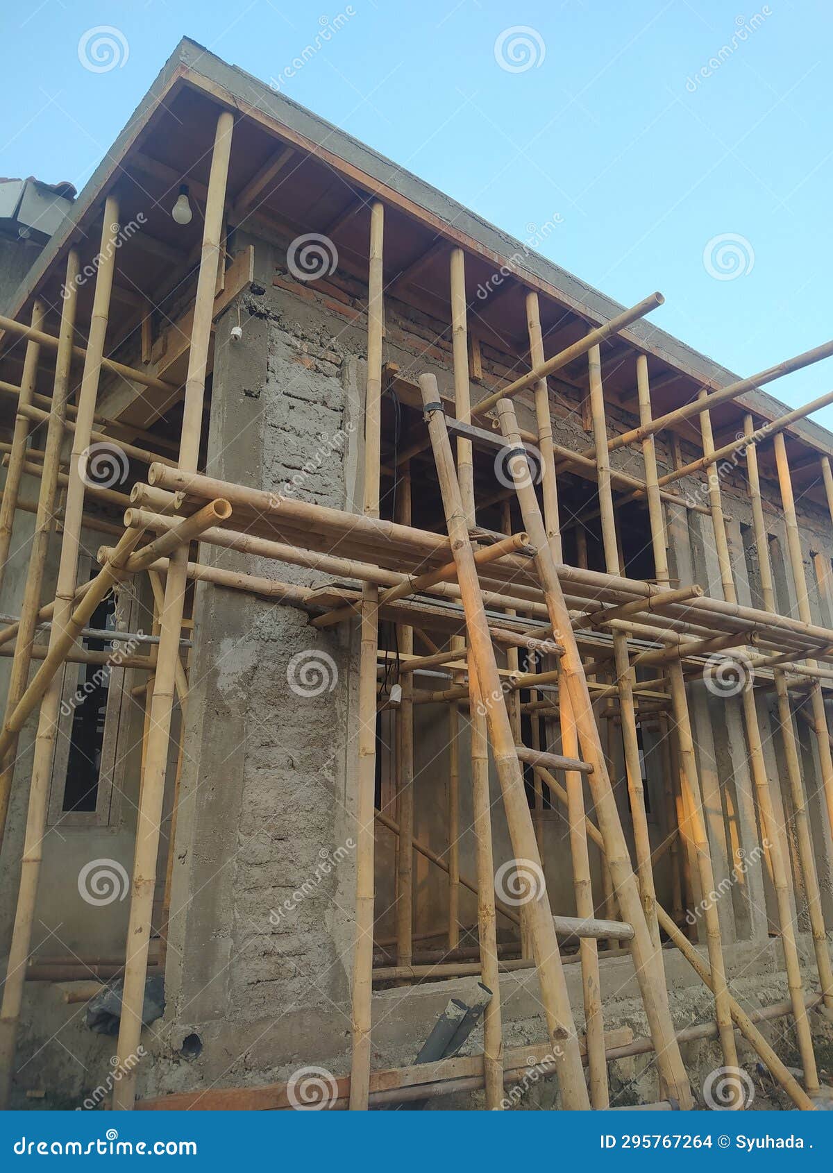 Terrace construction stock photo. Image of support, roof - 295767264