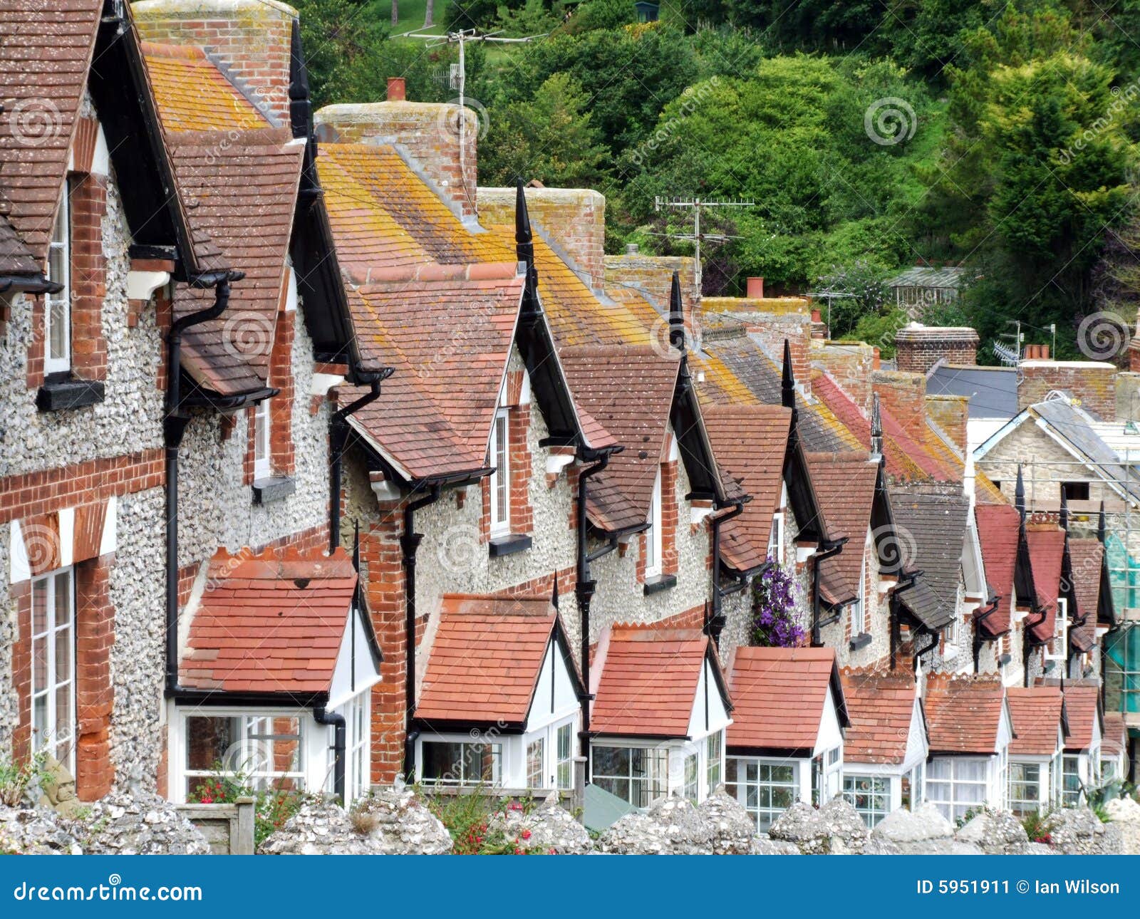 Terrace Cottage Roof tops stock image. Image of english - 5951911