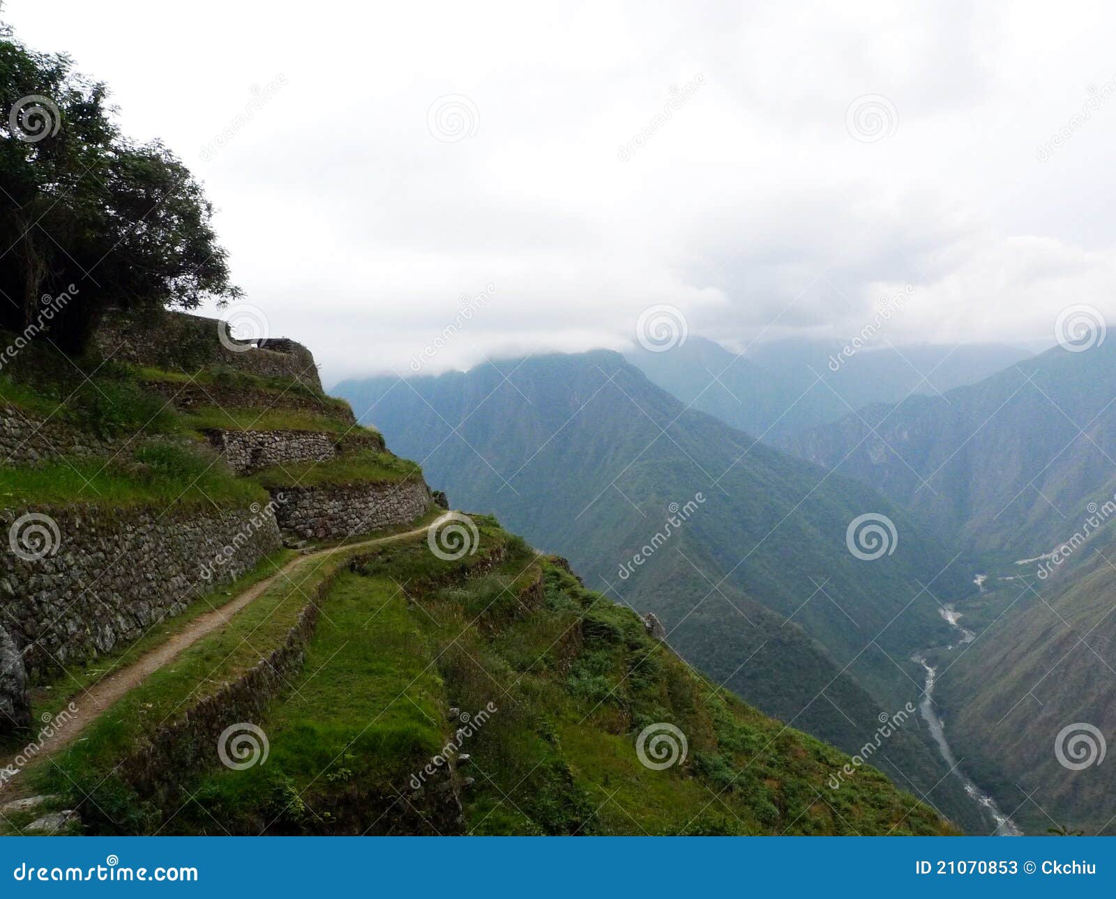 Terrace Farmlands Along Inca Trail, Peru Stock Image - Image of dead ...