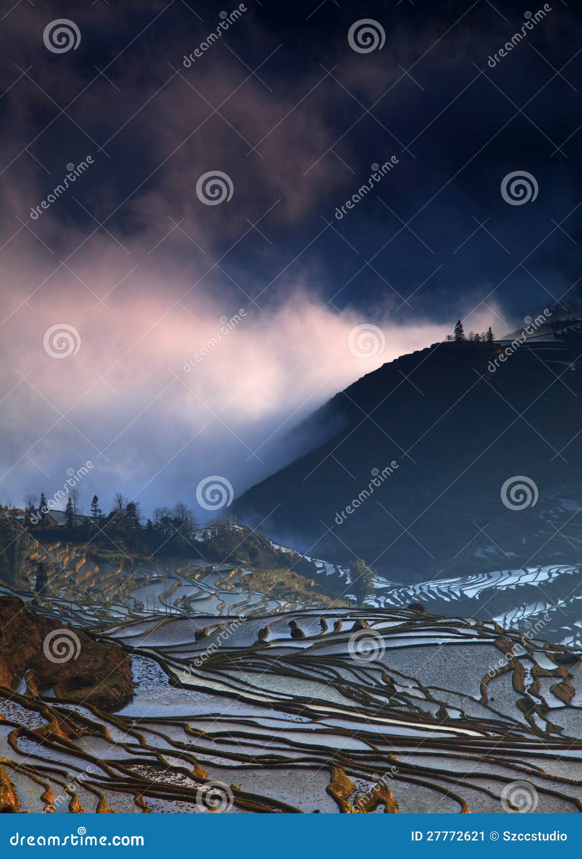 Terrace field stock image. Image of cloudy, highland - 27772621
