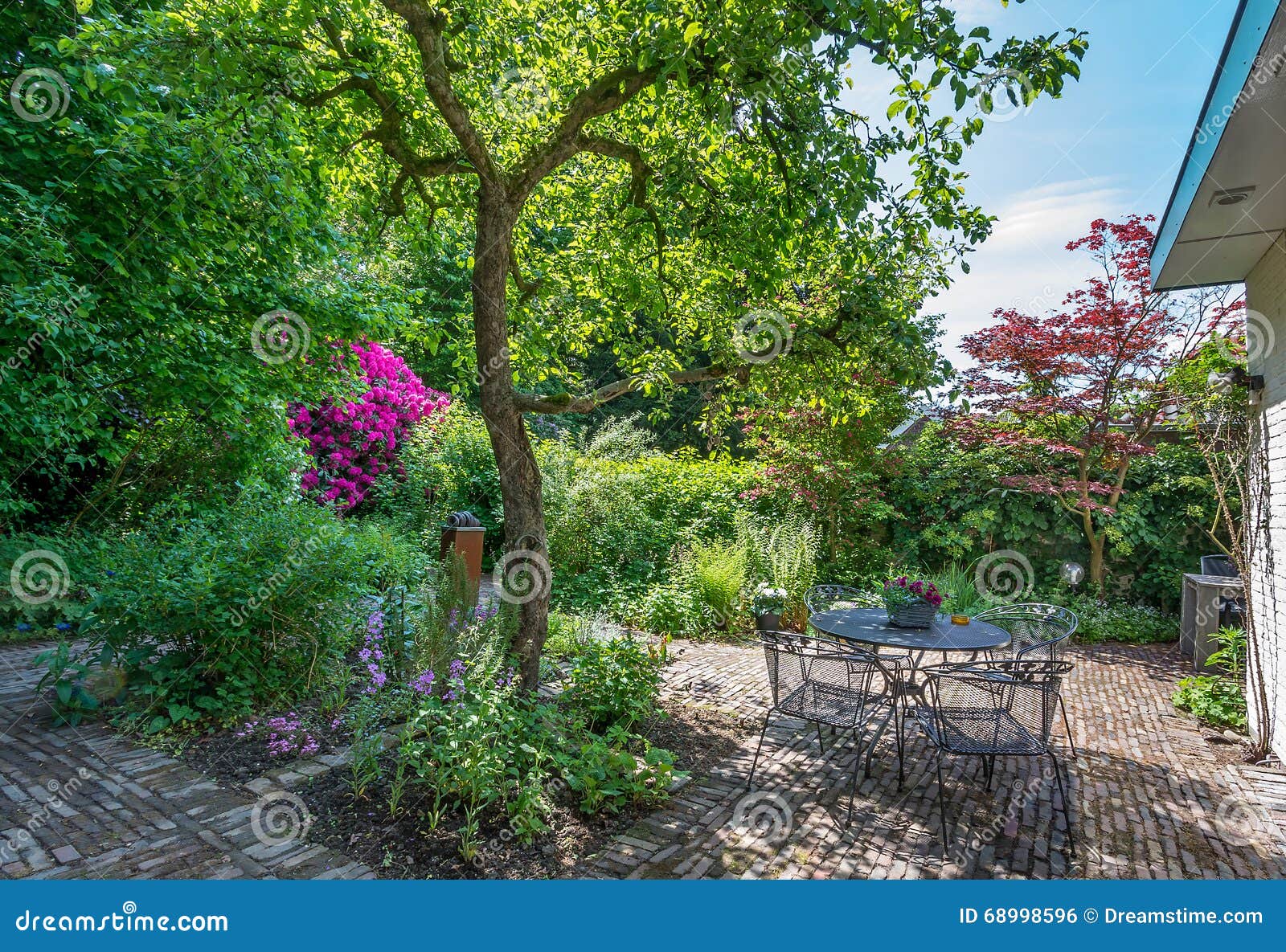 Terrace in garden stock photo. Image of terrace, architecture - 68998596