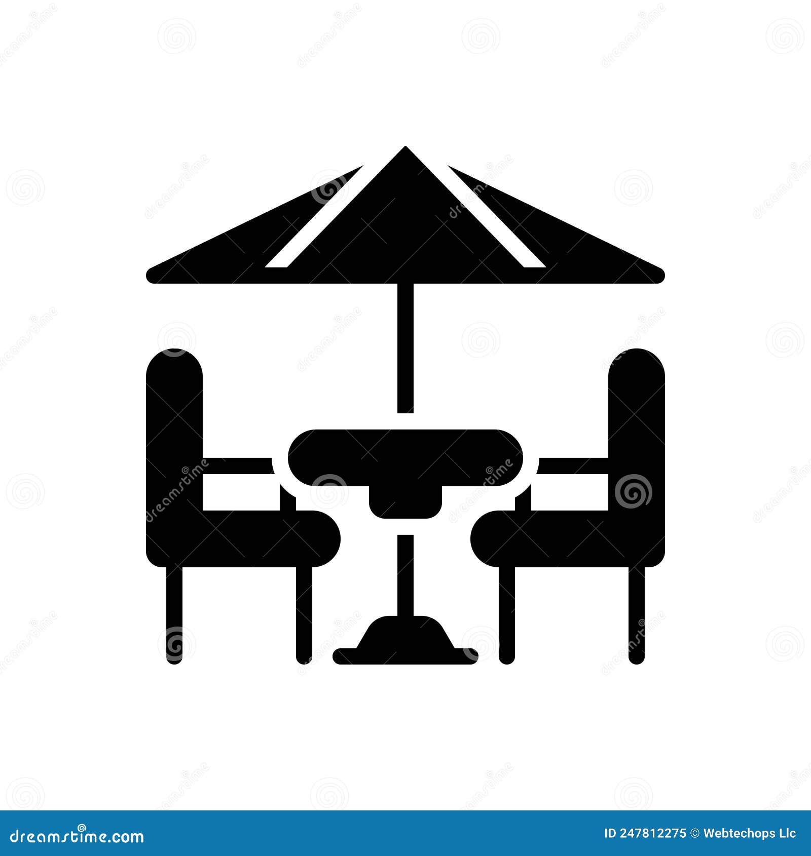 Black Solid Icon for Terrace, Cafe and Restaurant Stock Vector ...
