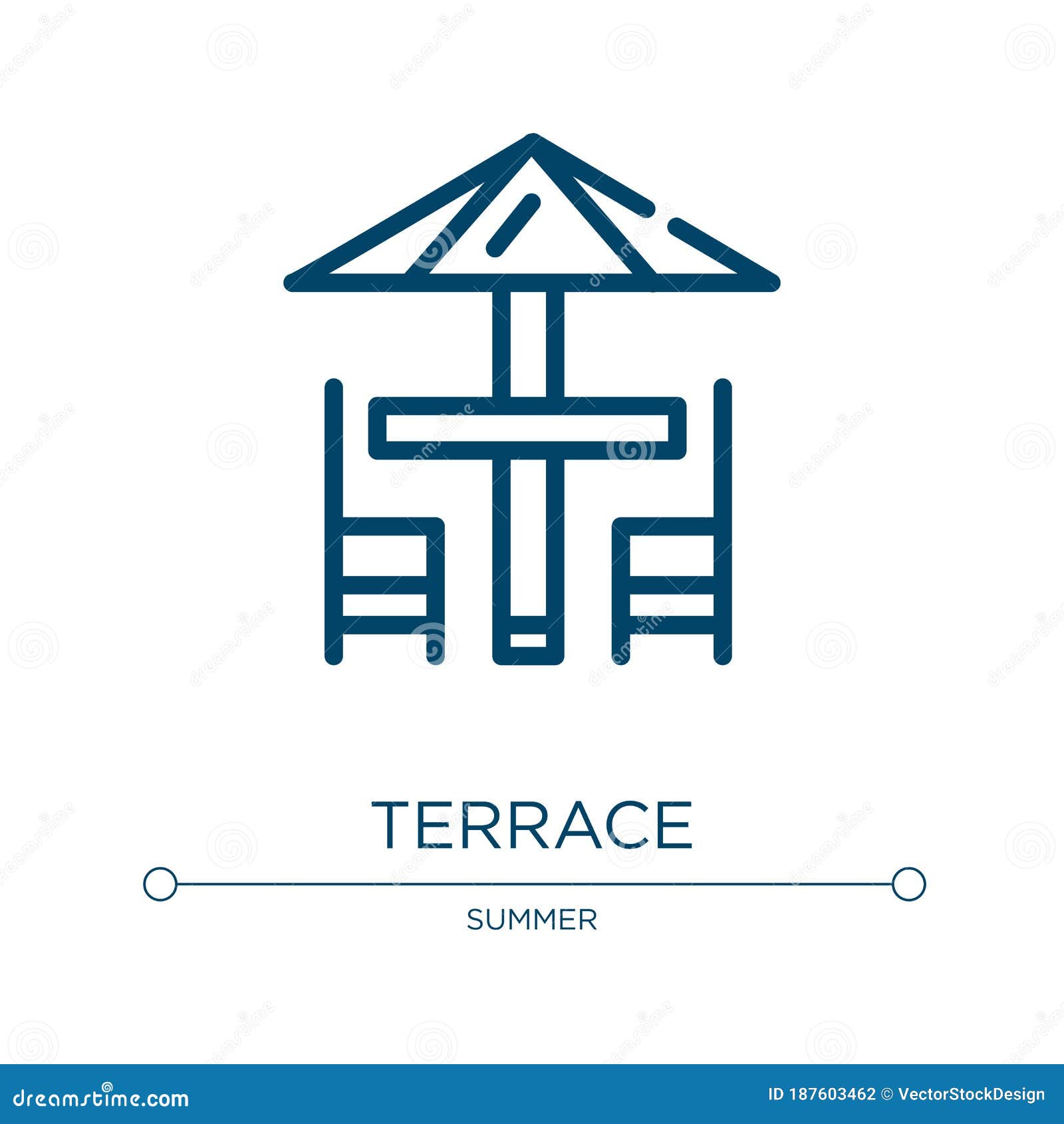 Terrace Icon. Linear Vector Illustration from Summer Collection ...