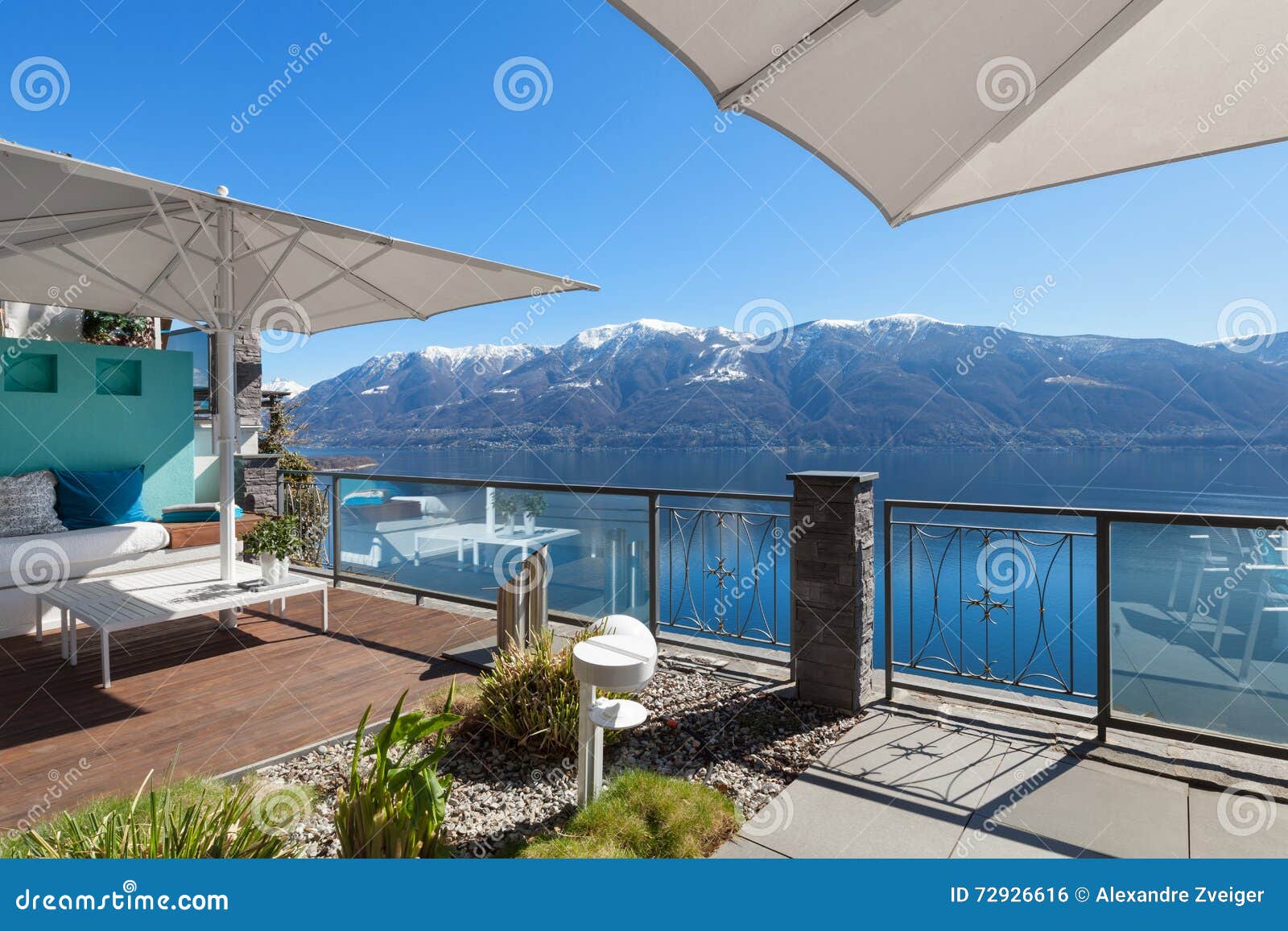 Terrace Lounge in a Luxury House Stock Photo - Image of outdoor ...