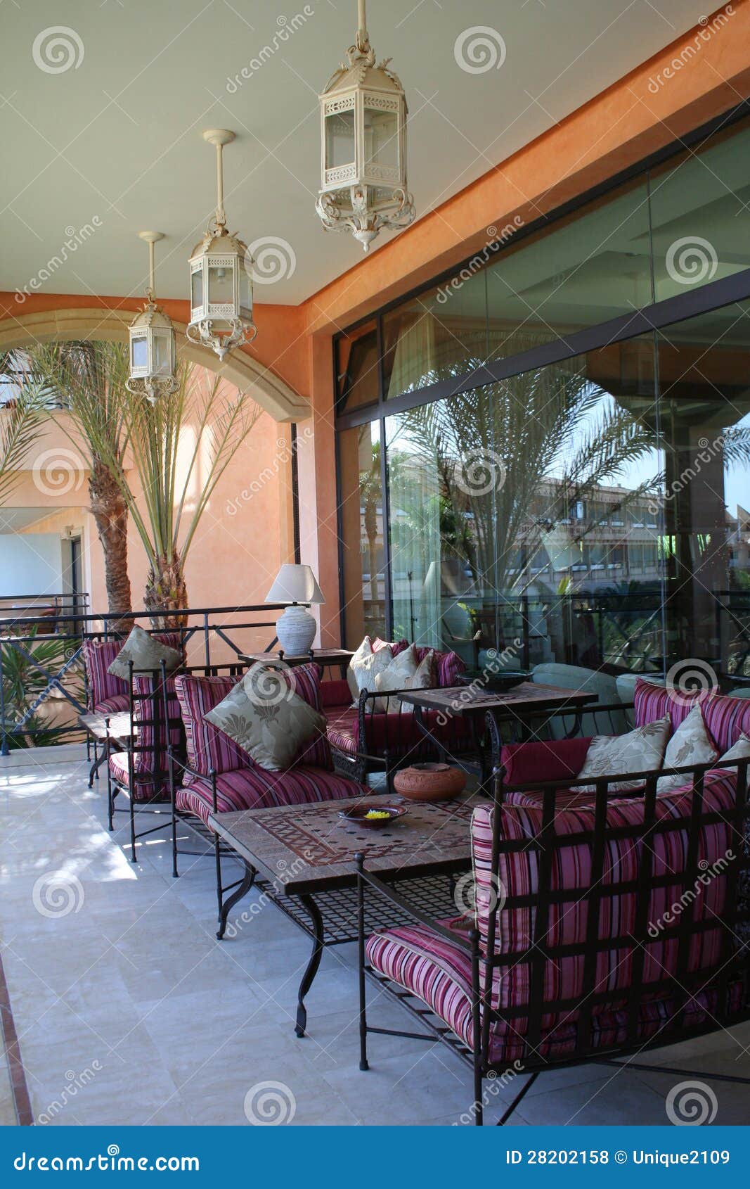 Terrace in a luxury hotel stock photo. Image of resort - 28202158