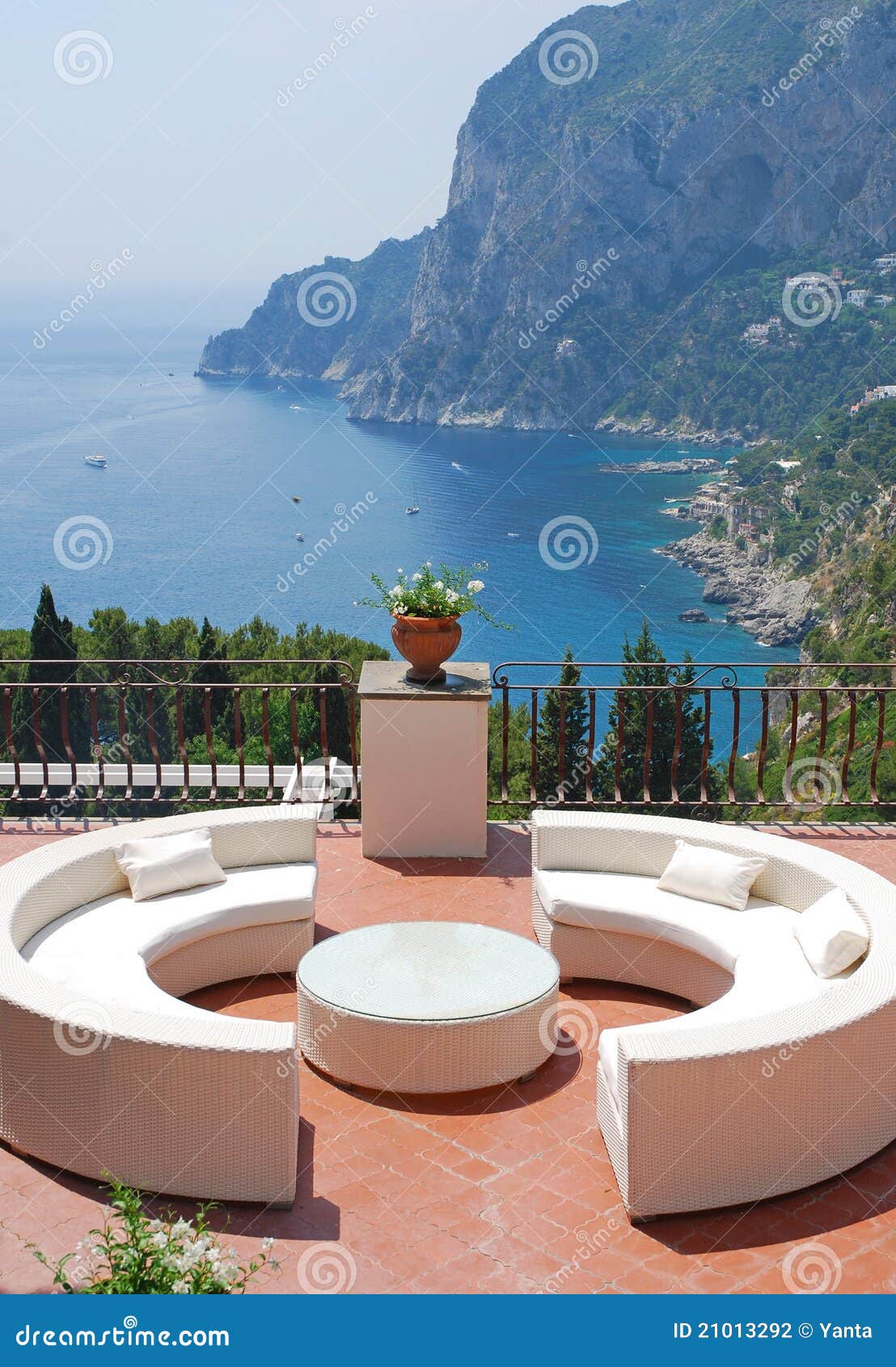 Terrace of Luxury Villa, Italy Stock Photo - Image of aerial, sofa ...