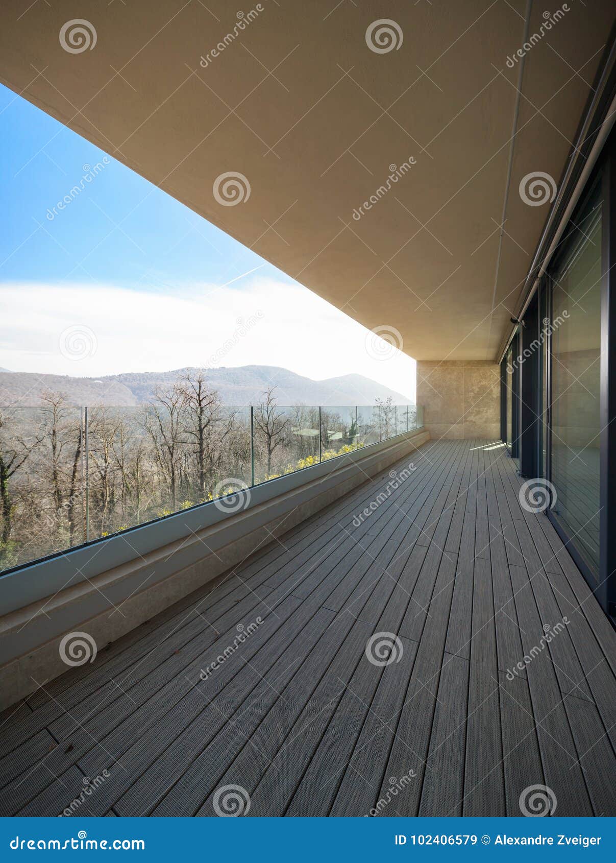 Terrace of modern house stock image. Image of architecture - 102406579