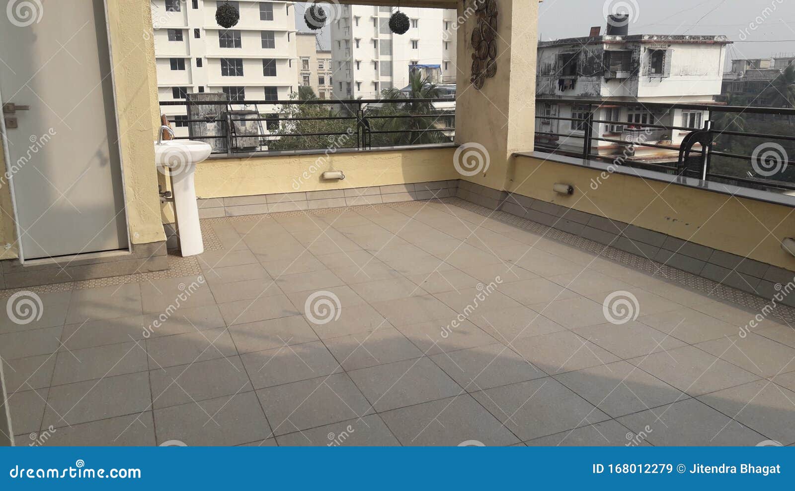 Terrace Open Flat View from Room Stock Image - Image of terrace, room ...