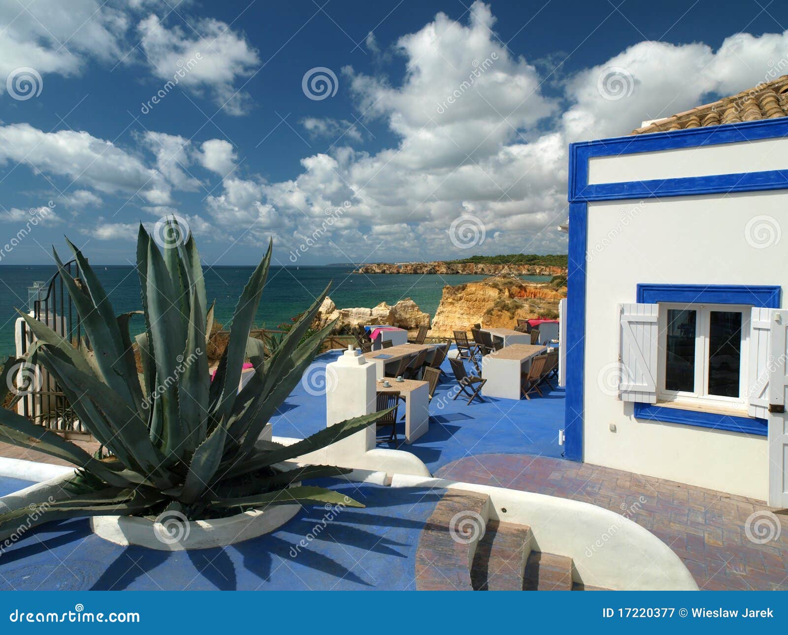 Terrace Overlooking the Beautiful Beach Stock Image - Image of holiday ...