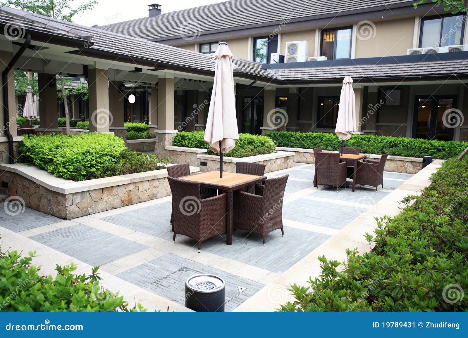 Terrace of restaurant stock image. Image of city, coffee - 19789431