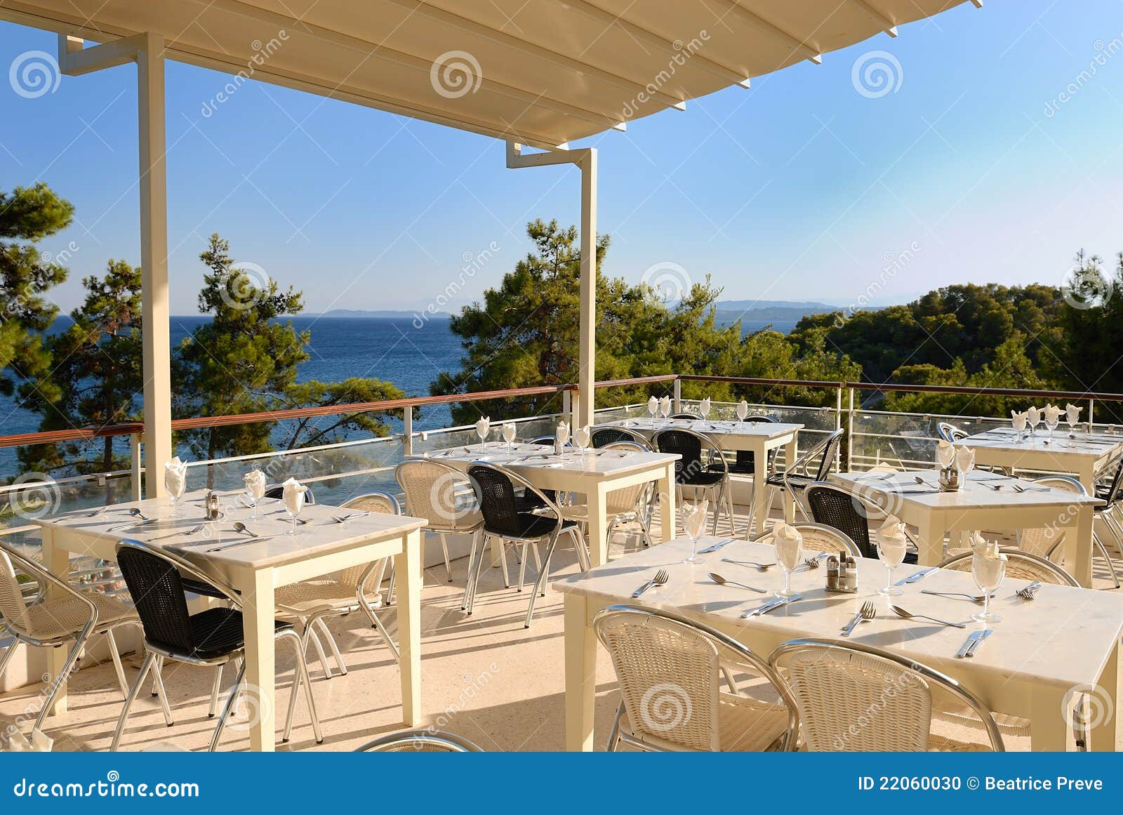 Terrace restaurant stock photo. Image of restaurant, green - 22060030