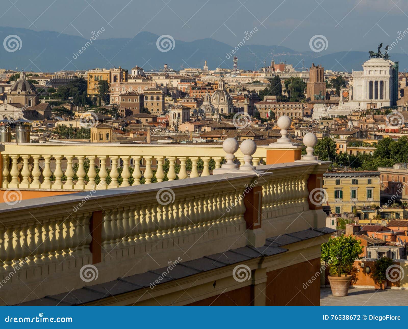 Terrace on Rome stock photo. Image of italy, beautiful - 76538672