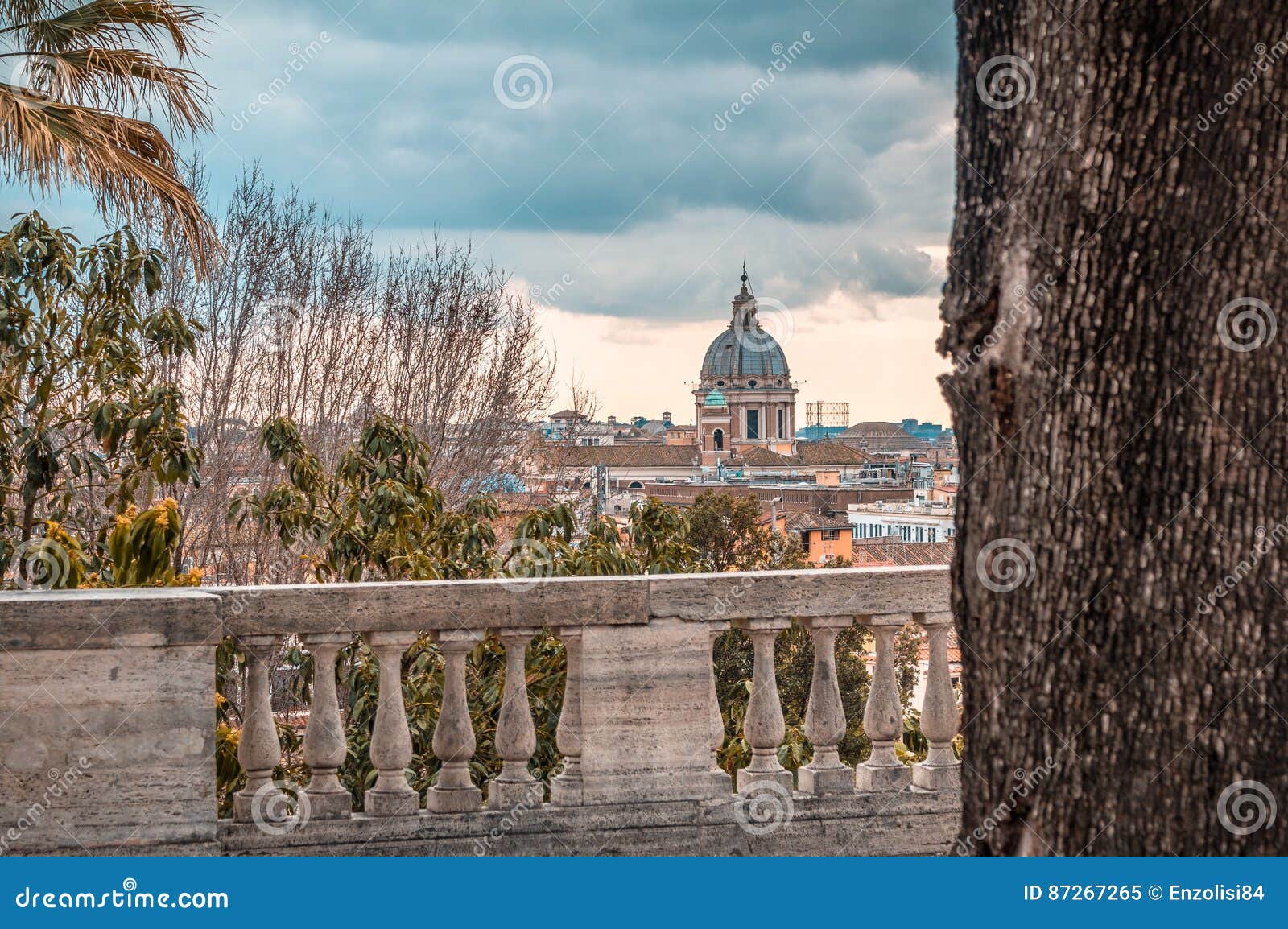 Terrace in Rome stock image. Image of tourism, colorful - 87267265