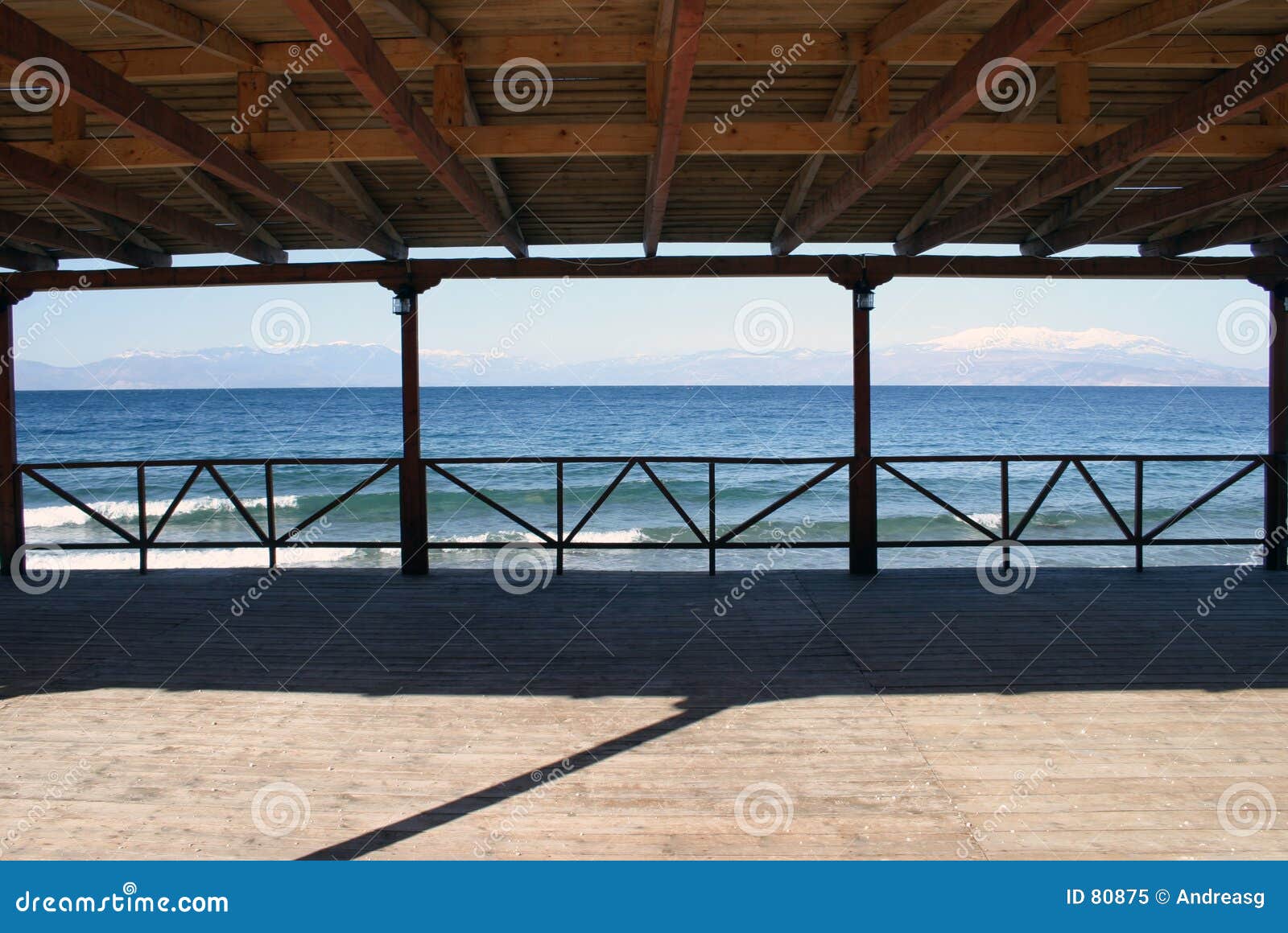 Terrace by the sea stock image. Image of roof, shadow, horizont - 80875