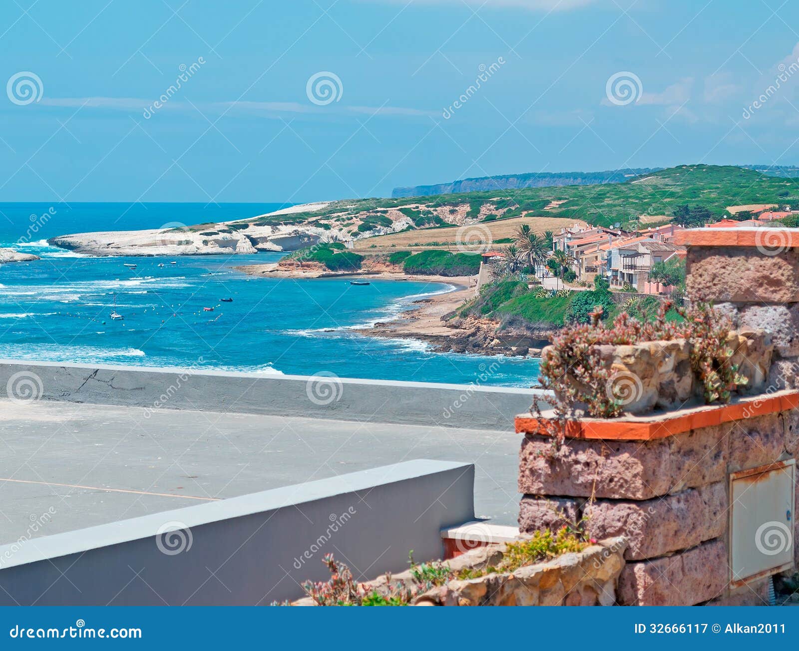 Terrace by the sea stock image. Image of colorful, plant - 32666117
