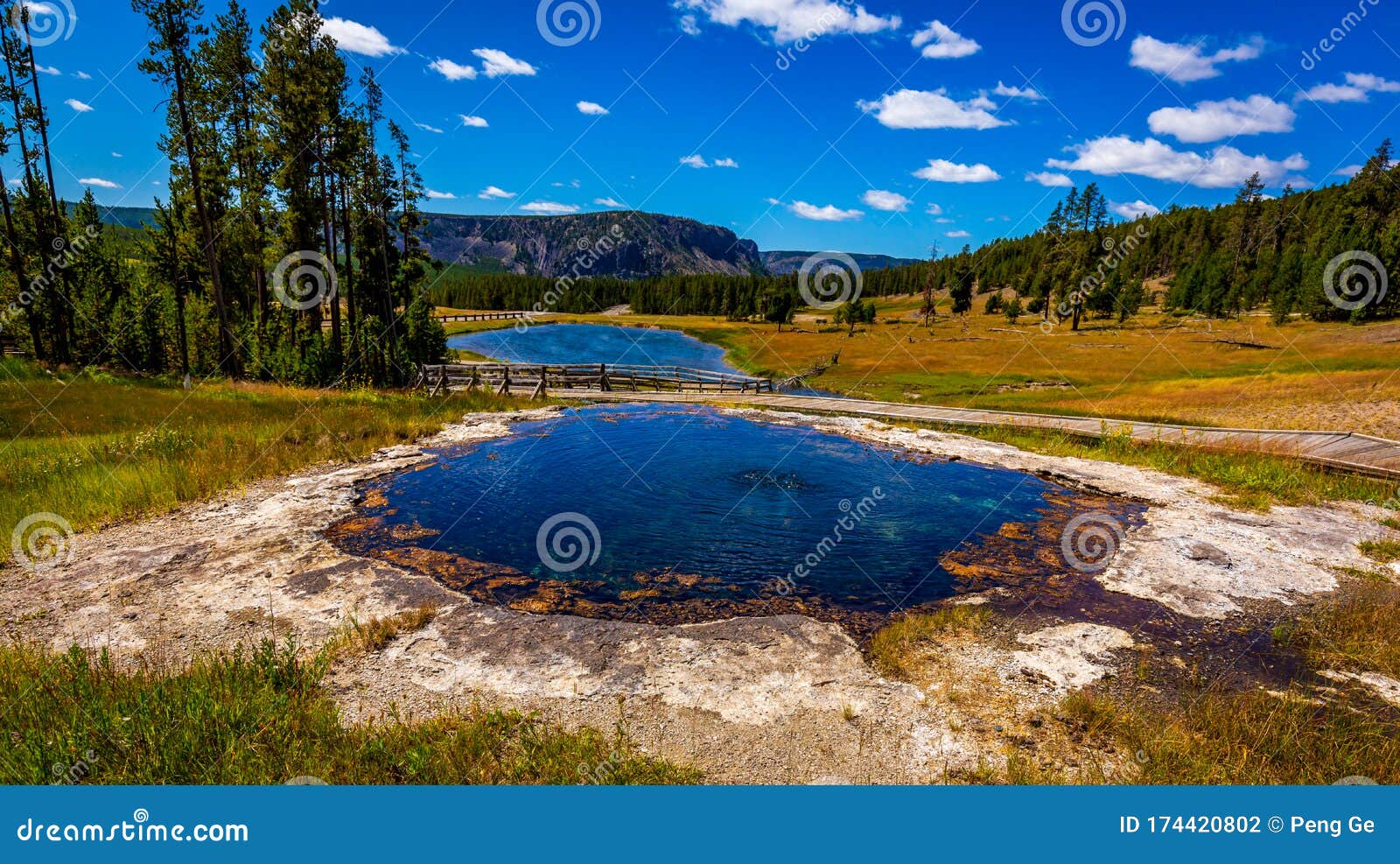 Terrace Spring in Yellowstone Stock Photo - Image of scenic, activity ...