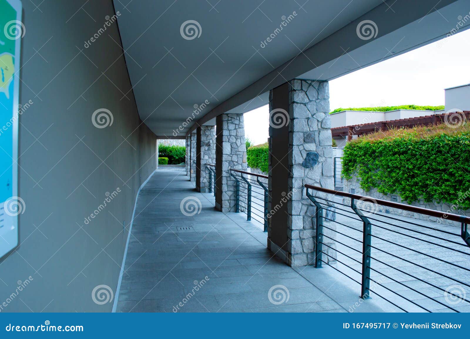Terrace with Stone Columns. Architecture Stock Image - Image of ...