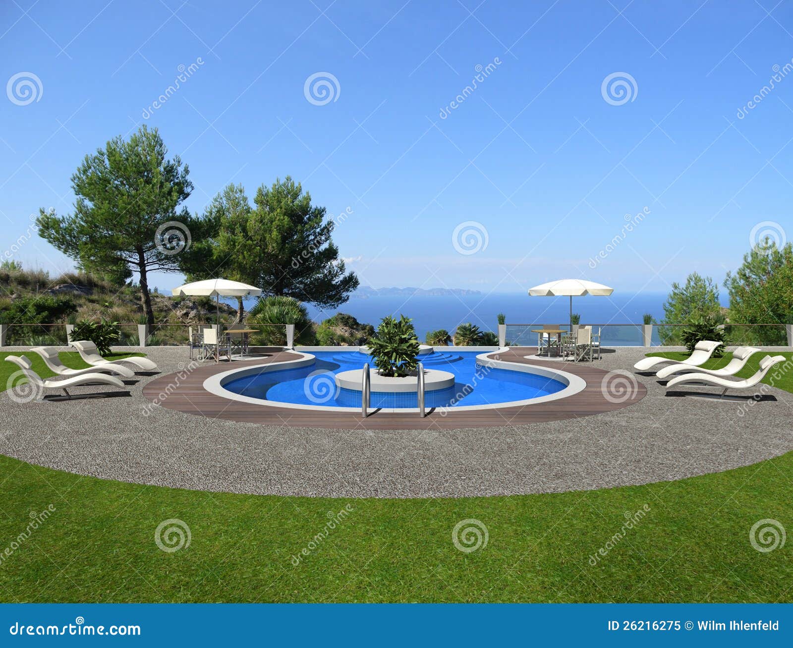 Terrace with swimming pool stock image. Image of luxury - 26216275
