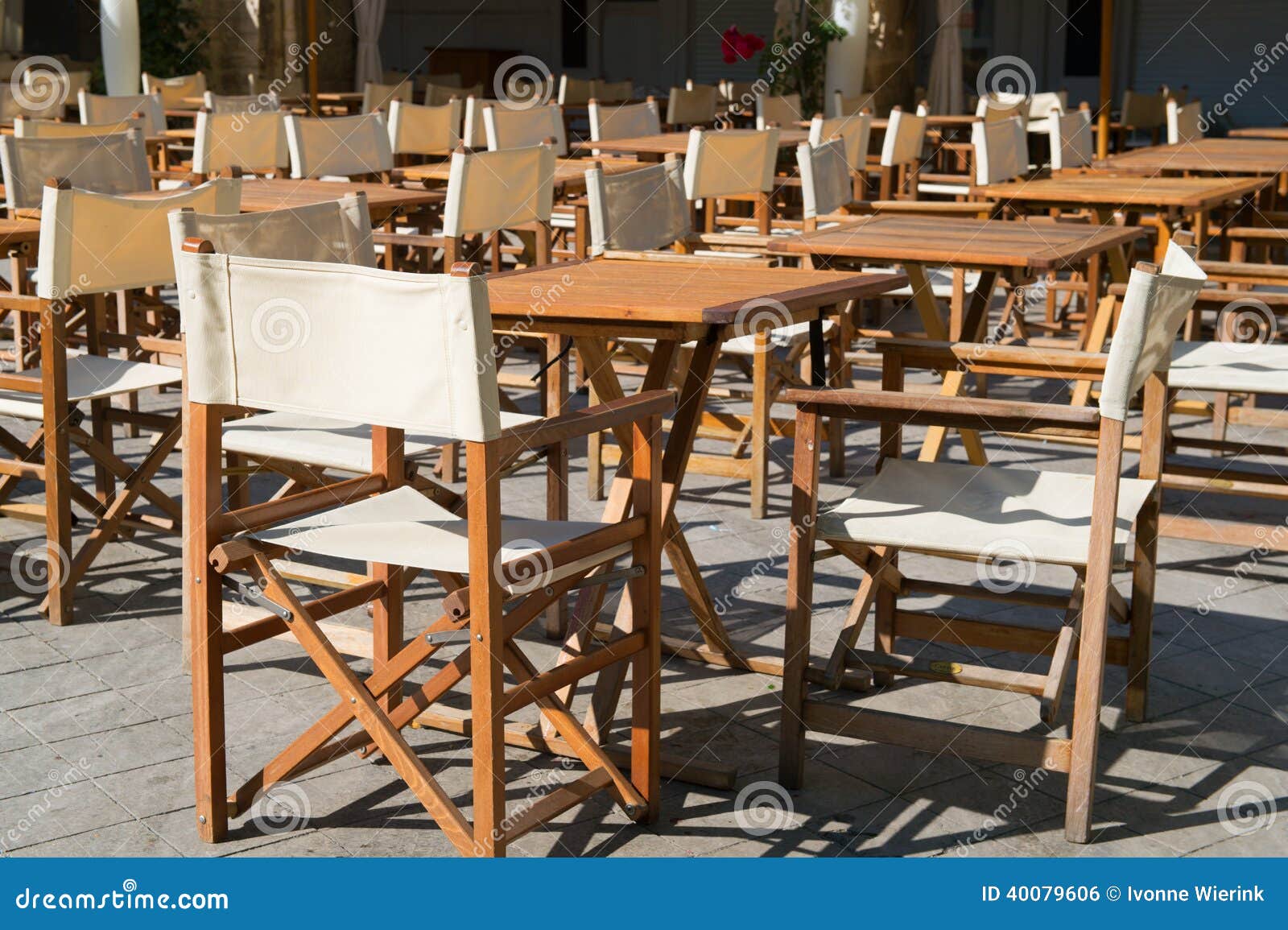 Terrace with Tables and Chairs Stock Photo - Image of furniture, summer ...