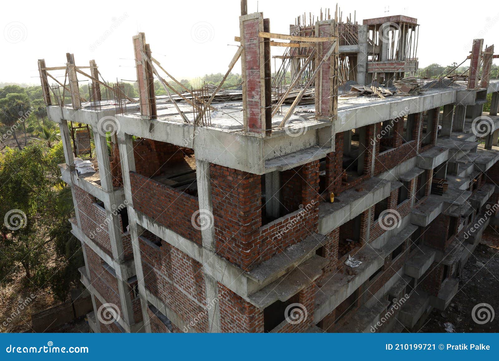 Terrace of a Under Construction Building Stock Image - Image of ready ...