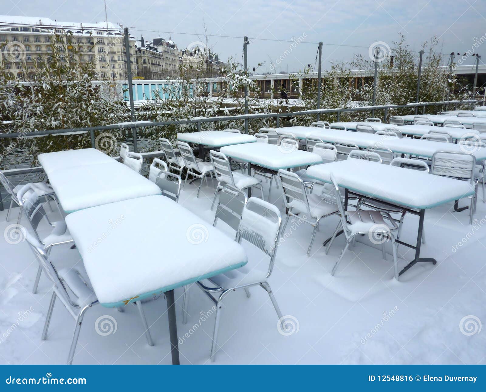 Terrace under the snow stock photo. Image of terrace - 12548816