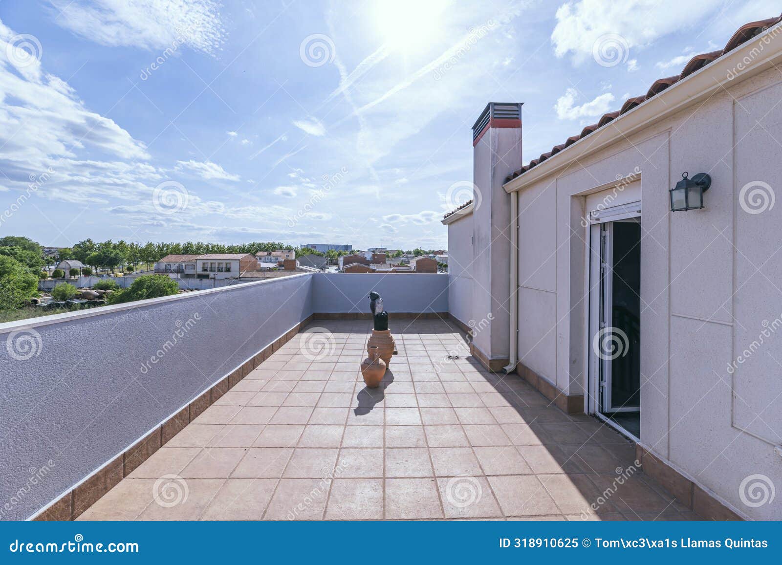 The Terrace is the Usable Flat Roof of a Building Stock Image - Image ...