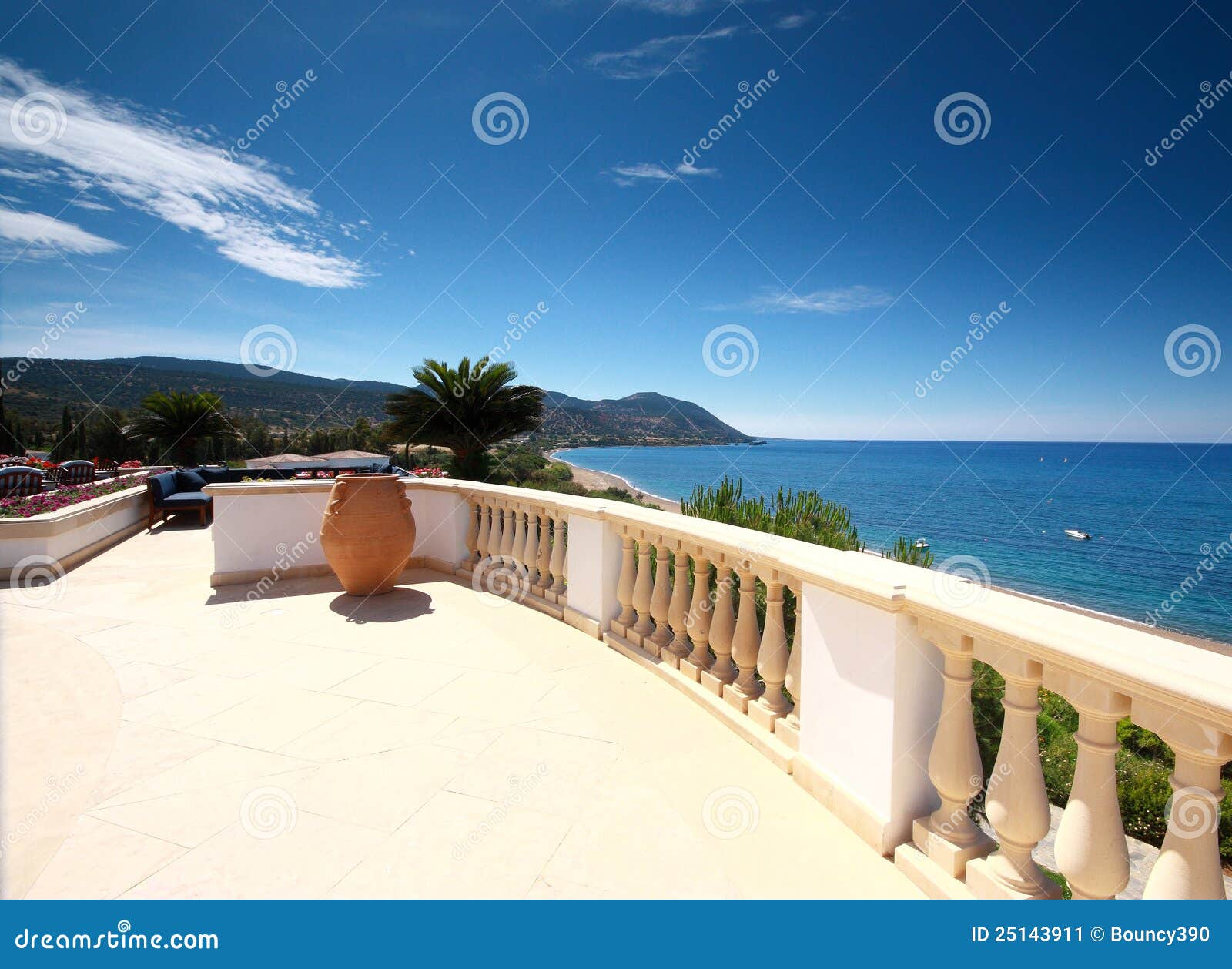 Terrace View of Latsi Bay Cyprus Stock Image - Image of latsi ...