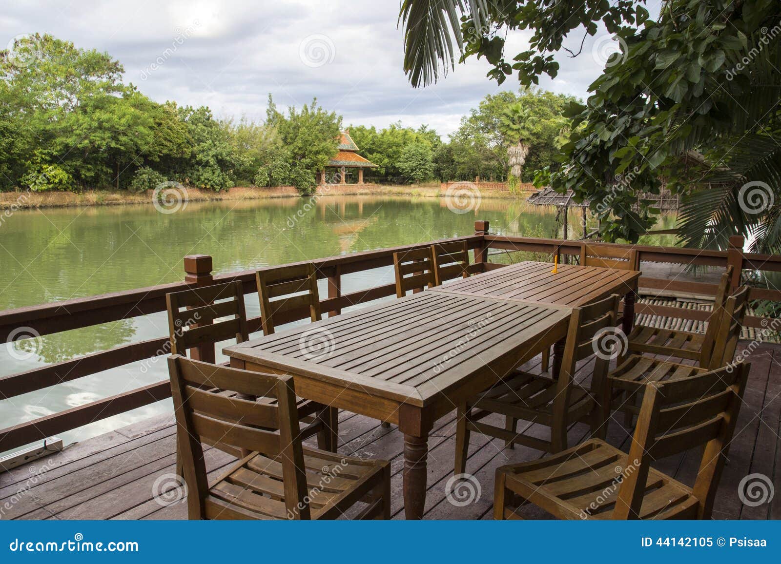 Terrace of Waterfront Restaurant Stock Image - Image of modern, balcony ...