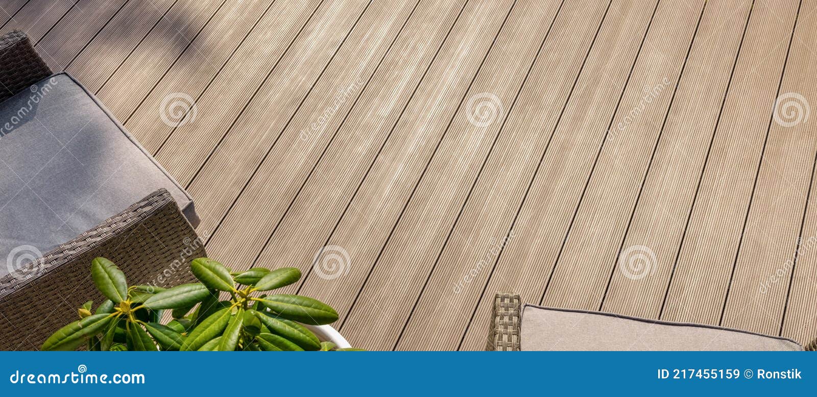 Terrace with Wpc Decking Boards. Copy Space Stock Image - Image of ...